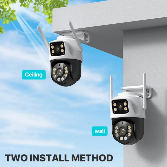 Three Lens PTZ IP Camera Outdoor 6K HD Three Screen WiFi Security ...