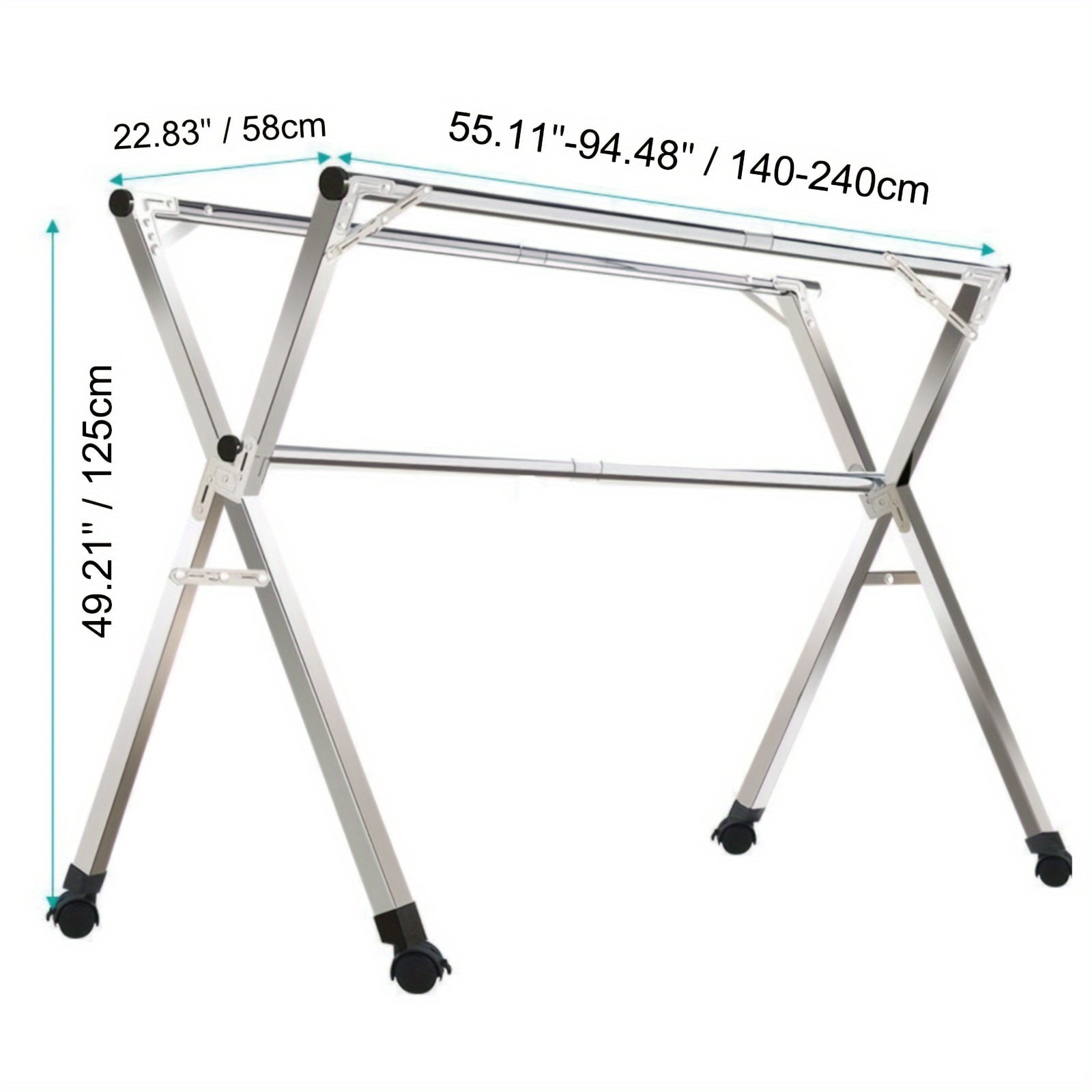 Three-Level Clothes Drying Stand, Expandable Metal Laundry Rack ...