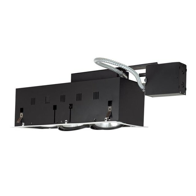 Three-Light Double Gimbal Linear Recessed Fixture Line Voltage - Black ...