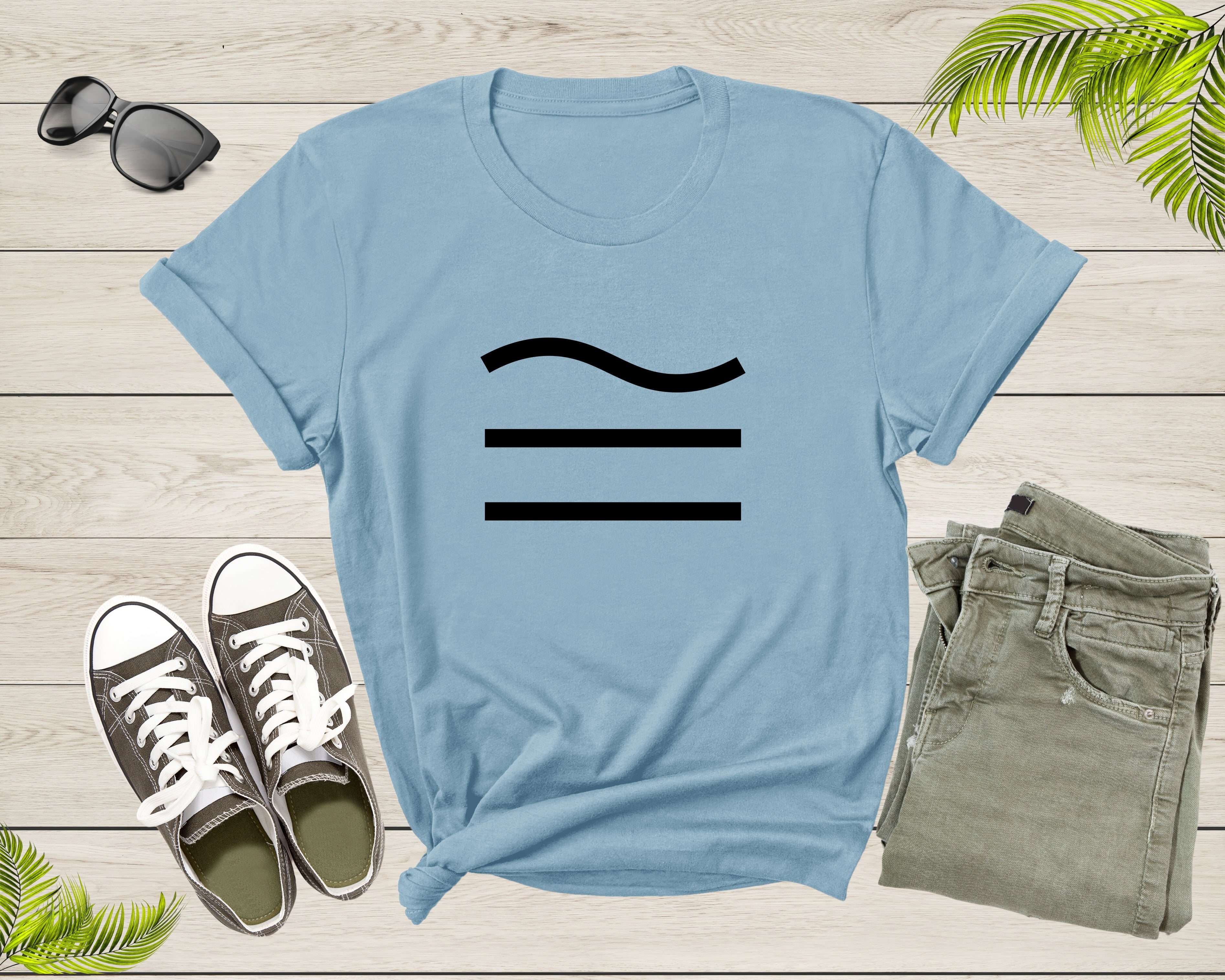 Three Line Arithmetic Equal Sign Mathematics Math Symbol T-Shirt Cool ...