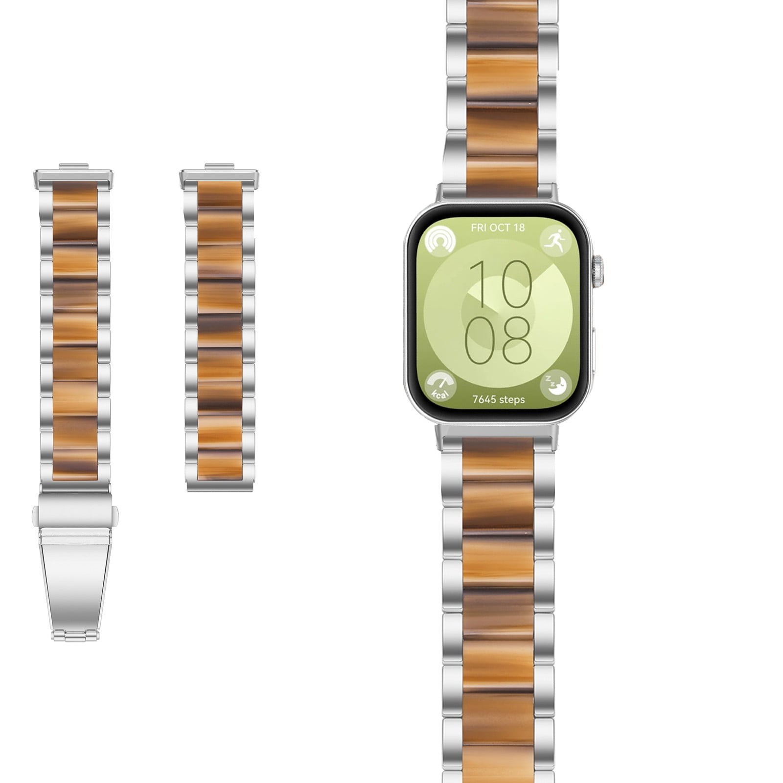 Three Link Bracelet Compatible With Smartwatch Comfortable And Style ... Three Link Bracelet Compatible With Smartwatch Comfortable And Style ...
