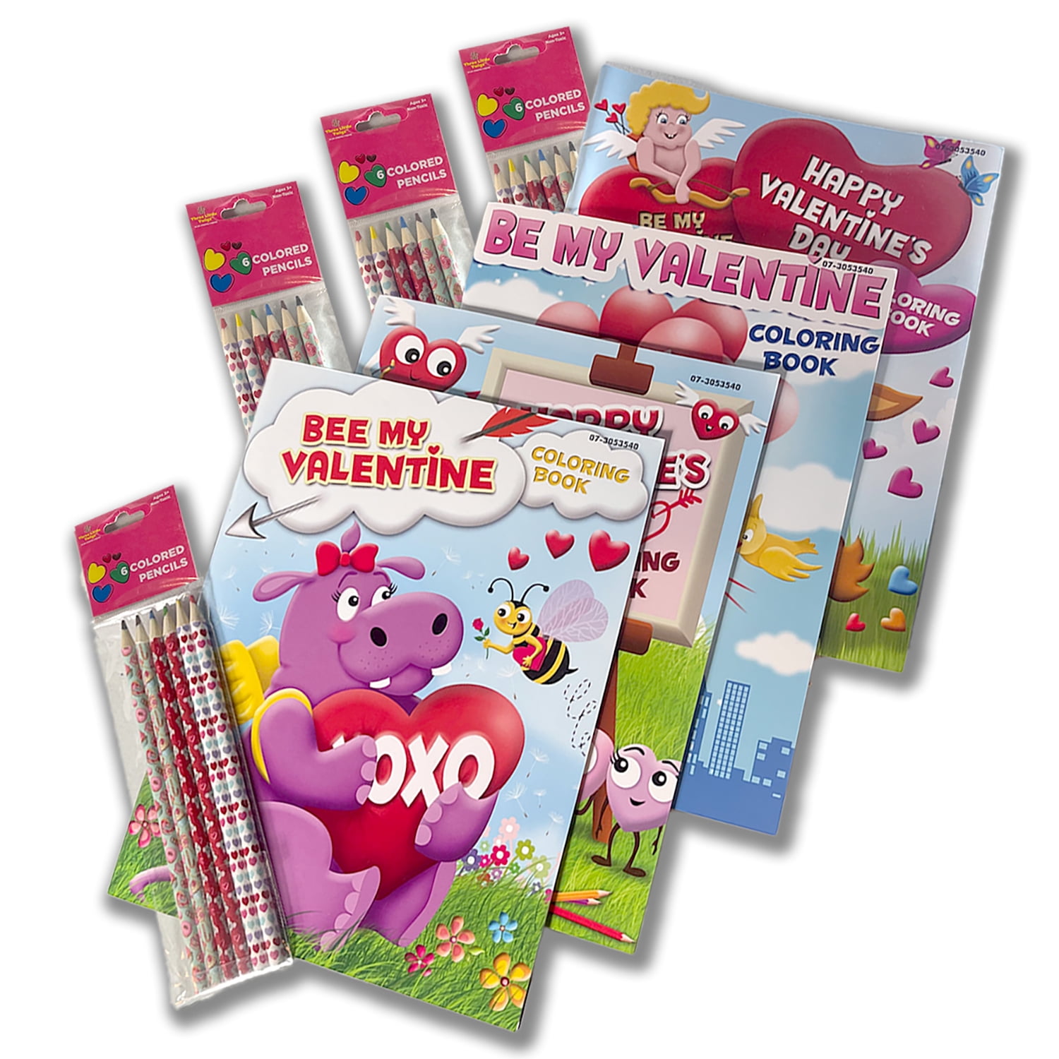 Three Little Twigs: Valentine's Coloring Books 8pc Bundle - 4 Assorted ...