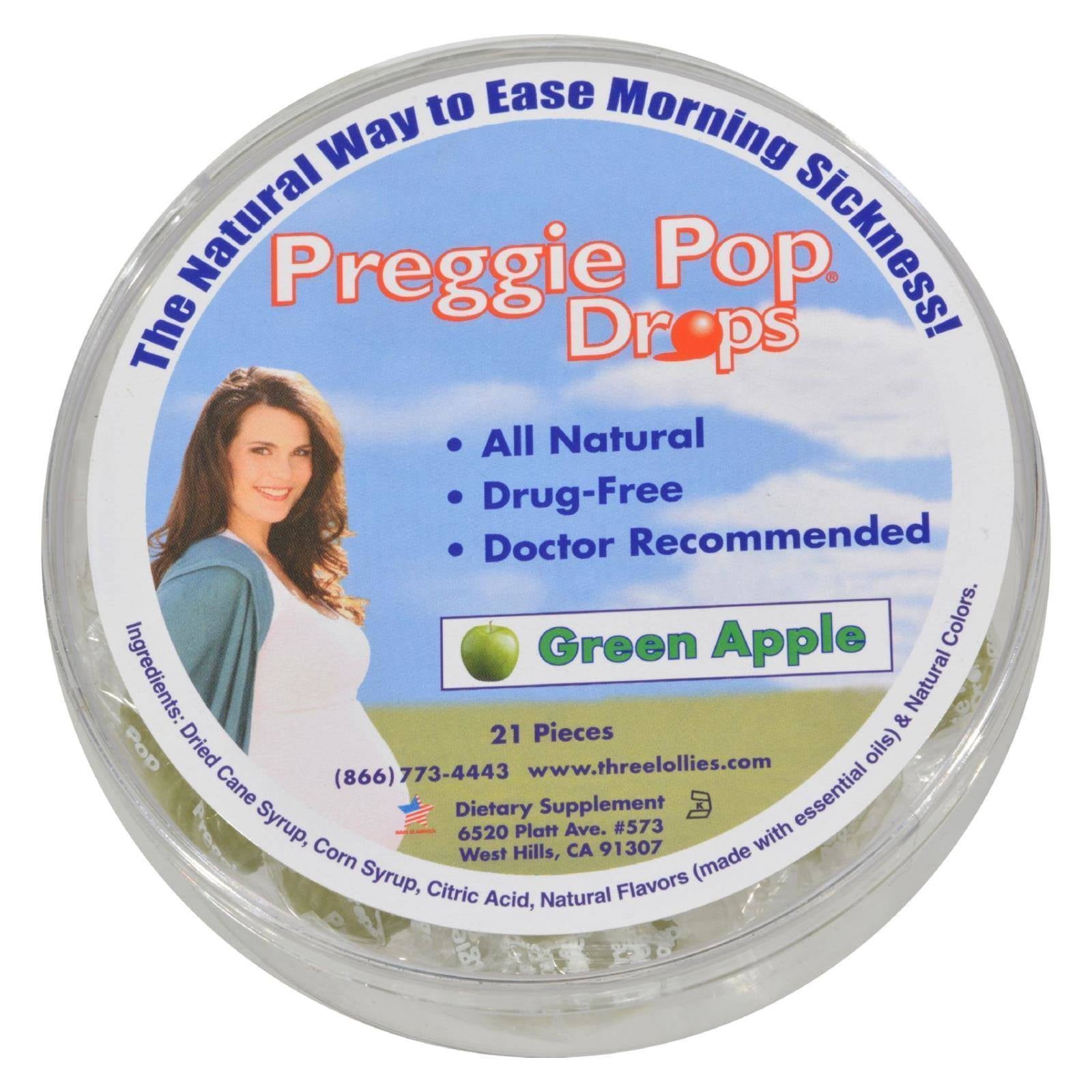 Three Lollies Preggie Pop Drops Natural Green Apple - 21 Pieces ...