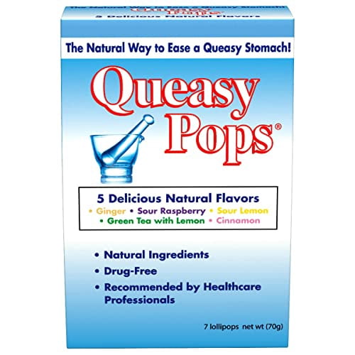 Three Lollies Queasy Pops Variety Pack for Nausea Relief, 7 Count ...