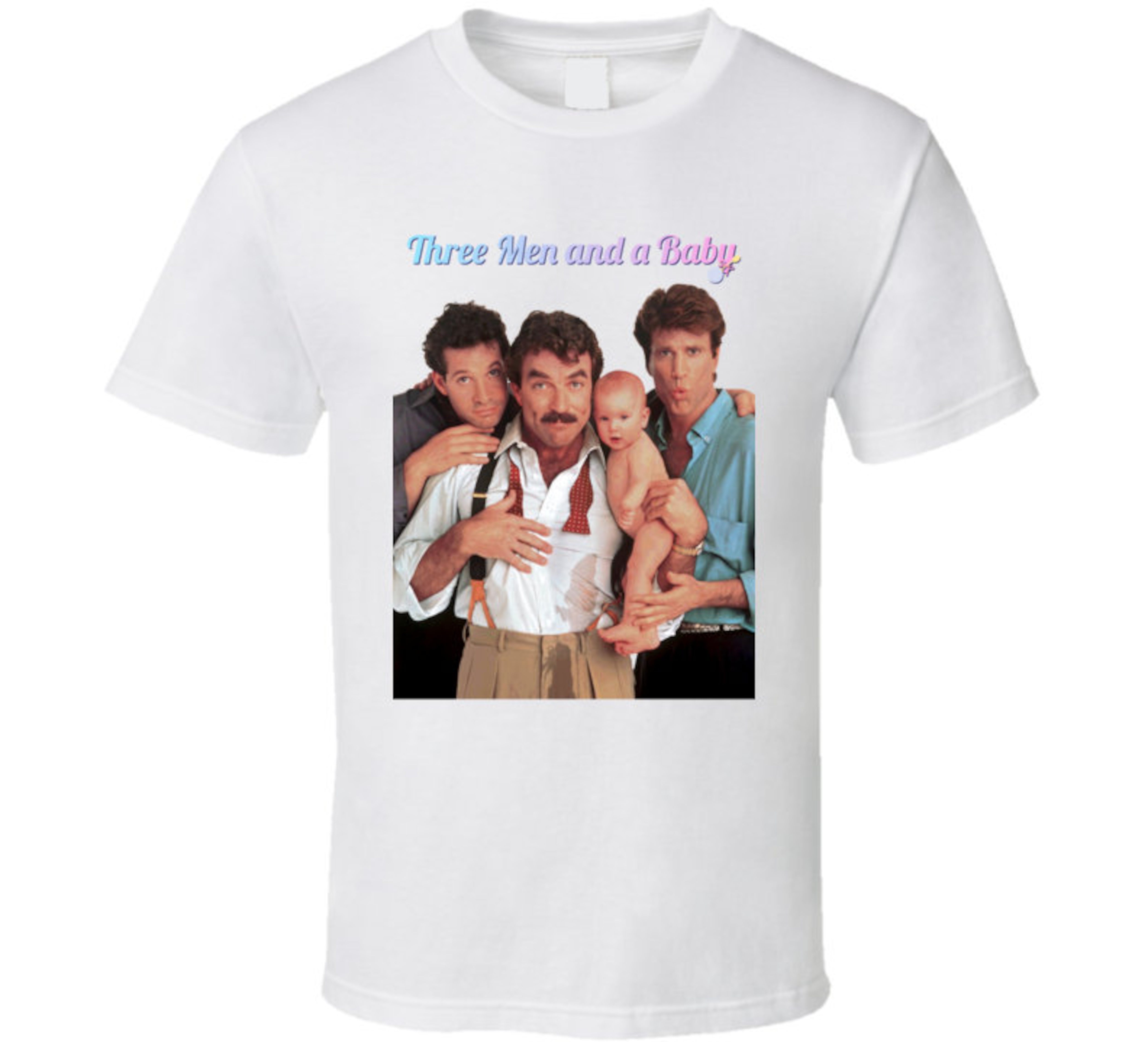 Three Men And A Baby Retro 80's Comedy Movie T Shirt - Walmart.com
