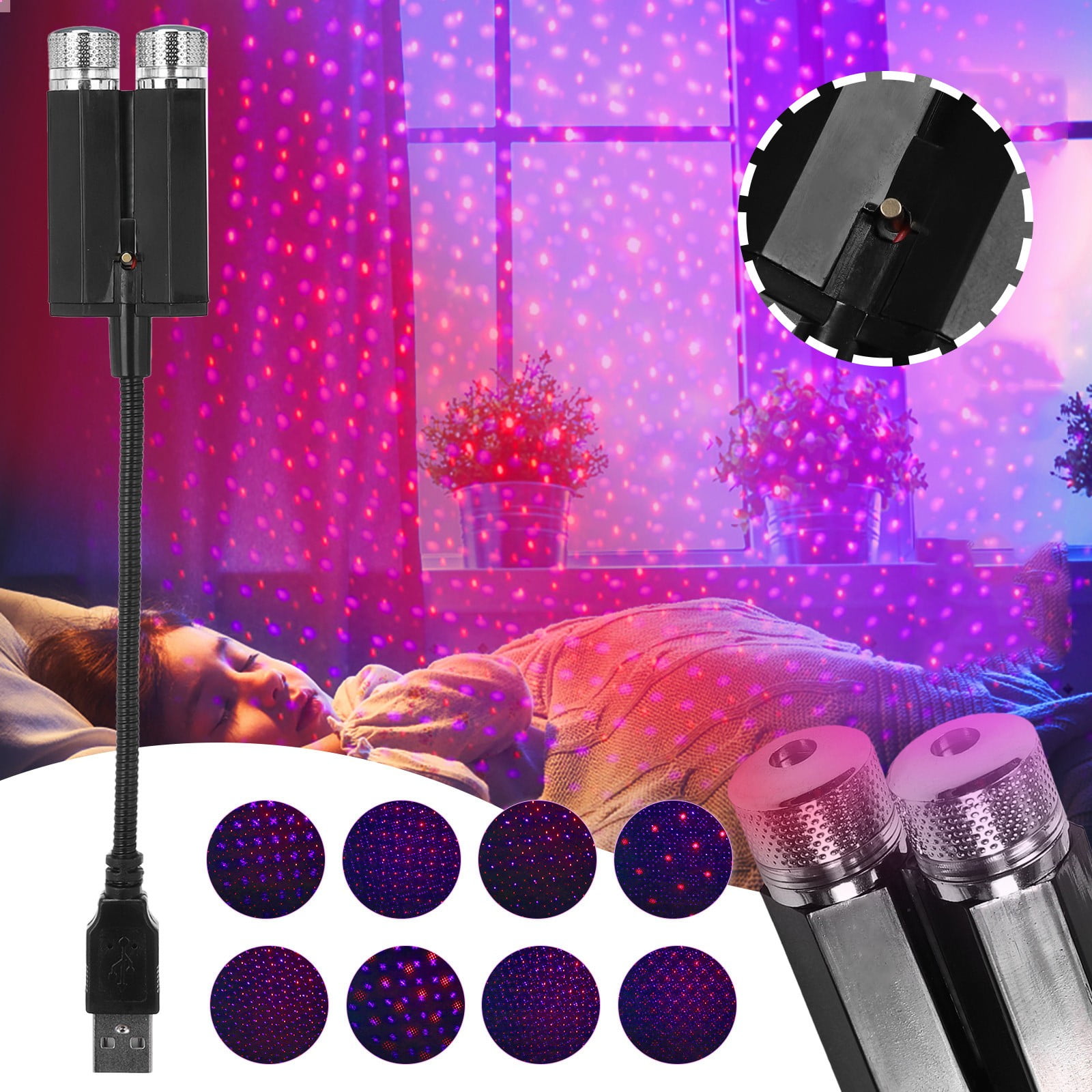Three Mode Adjustable USB Two Color Ambient Light Adjustable Romantic ...