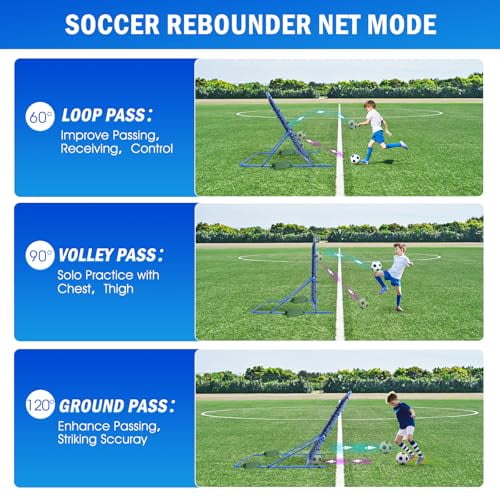Three Mode Soccer Goal & Rebounder Net & Target Net,Four Targets for ...