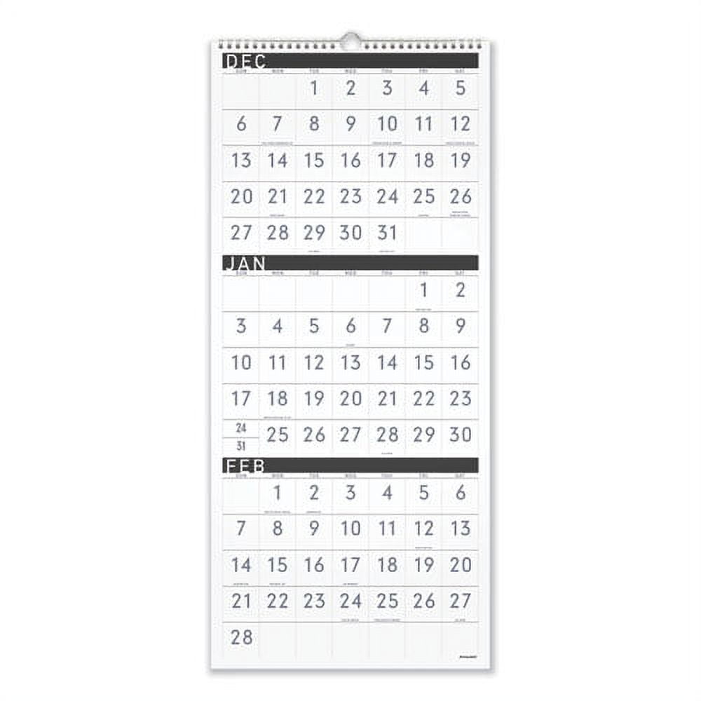 Three-Month Reference Wall Calendar, Contemporary Artwork/Formatting ...
