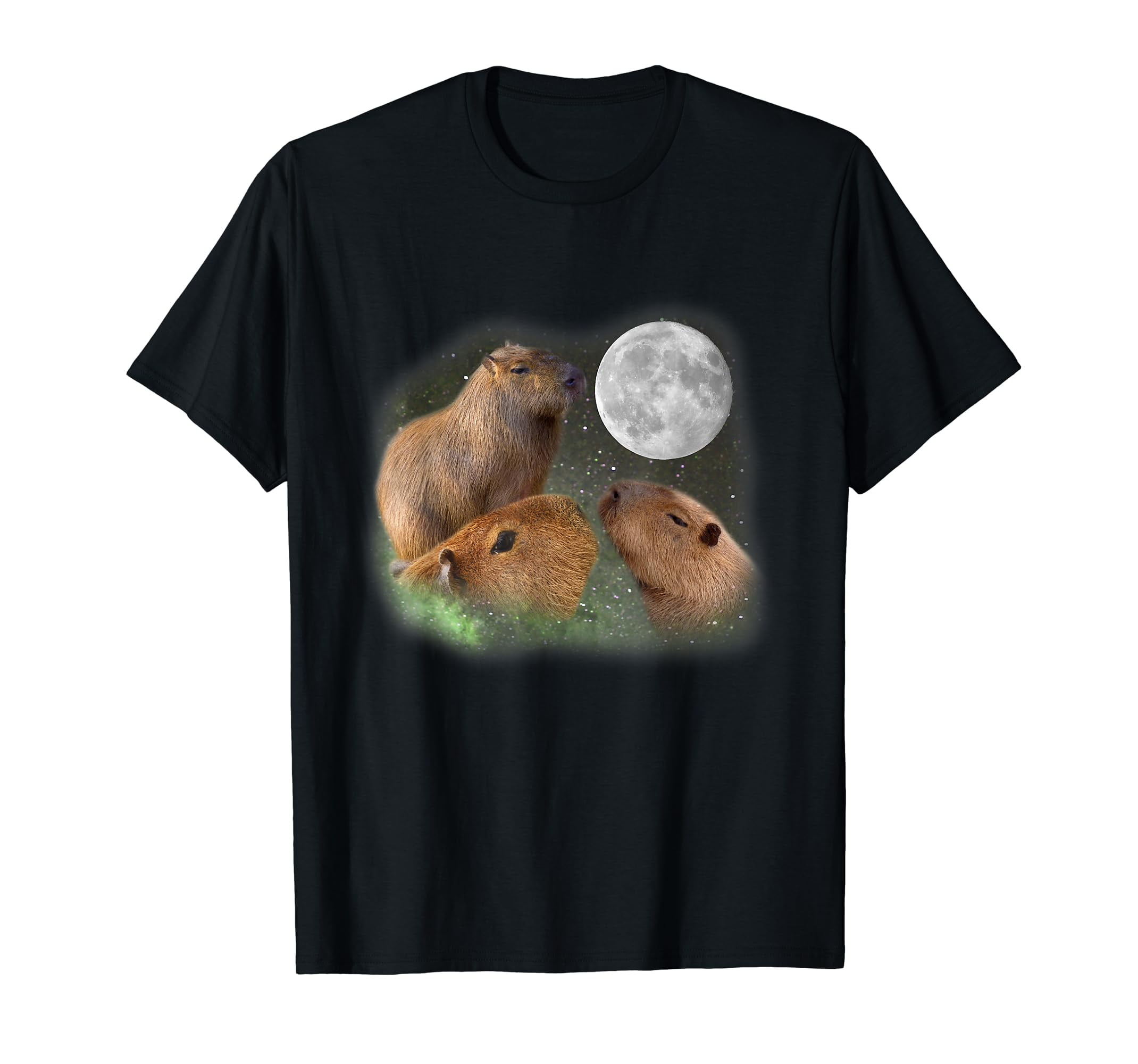Three Moon Capybaras T-Shirt. Funny Cute Animal Parody Tee - Walmart.com