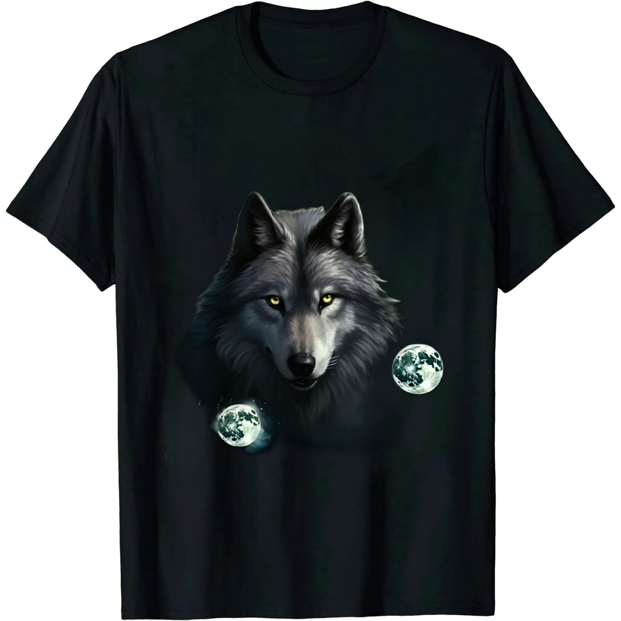 Three Moon Wolf | 3 Moons Howling At Space Wolf Magic Meme T-Shirt ...
