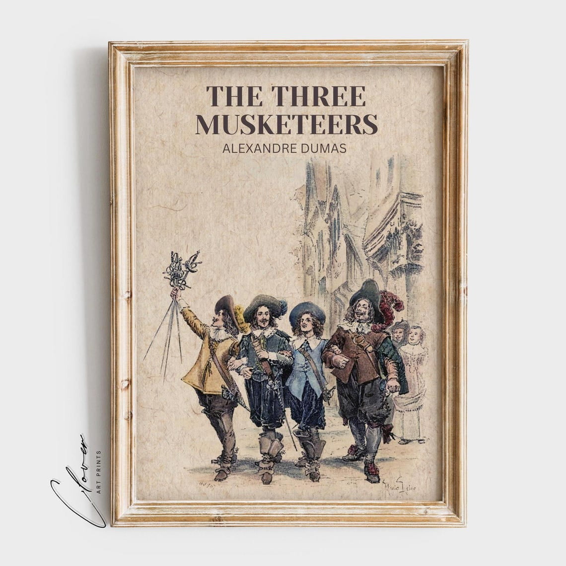 The Three Musketeers Book Art Print, Vintage Bookish Prints For Library ...