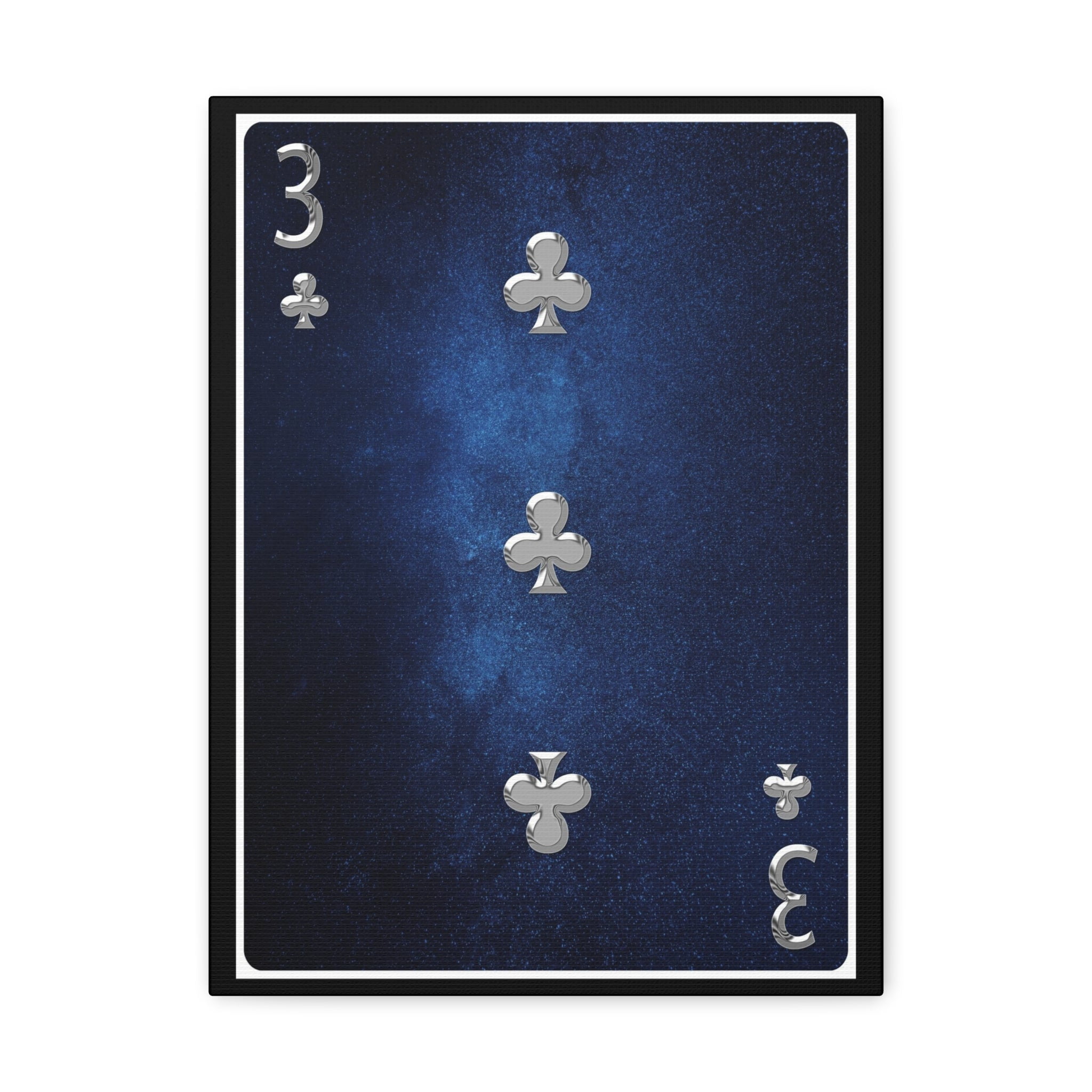 Three Of Clubs Space Background Playing Card Canvas Wall Art for Home ...