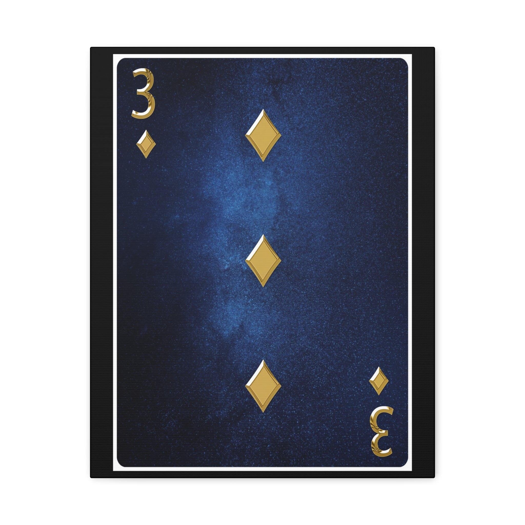 Three Of Diamonds Space Background Playing Card Canvas Wall Art for ...