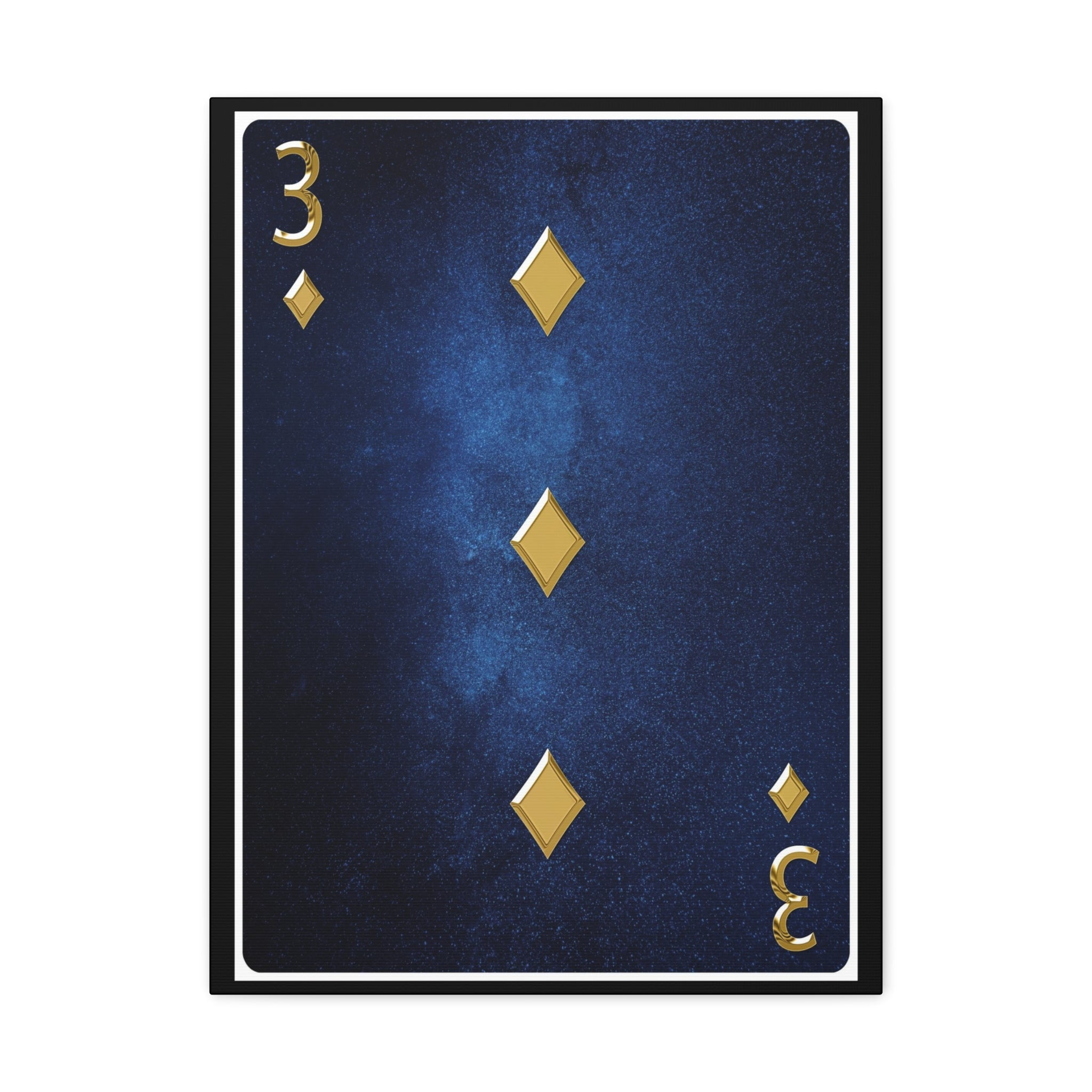 Three Of Diamonds Space Background Playing Card Canvas Wall Art for ...