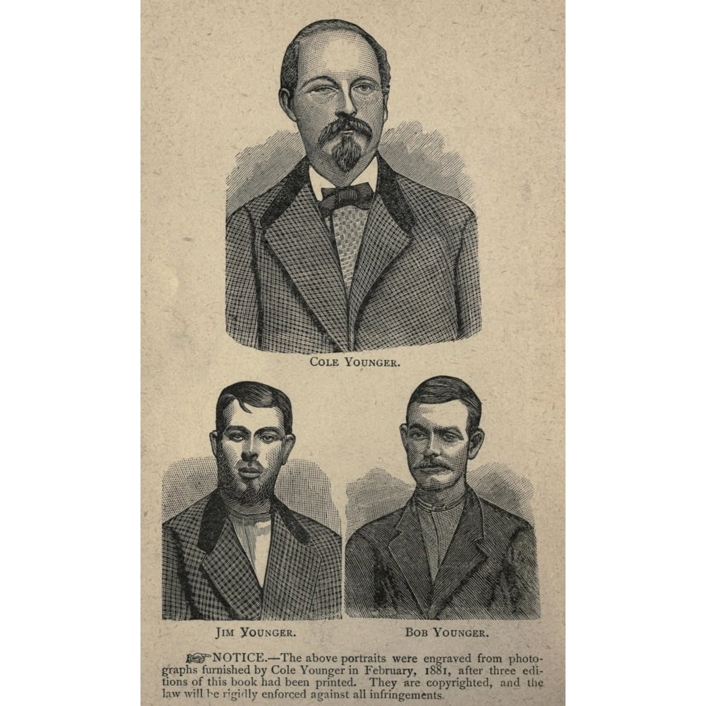 Three Of The Four Notorious Younger Brothers (Cole History (24 x 36 ...