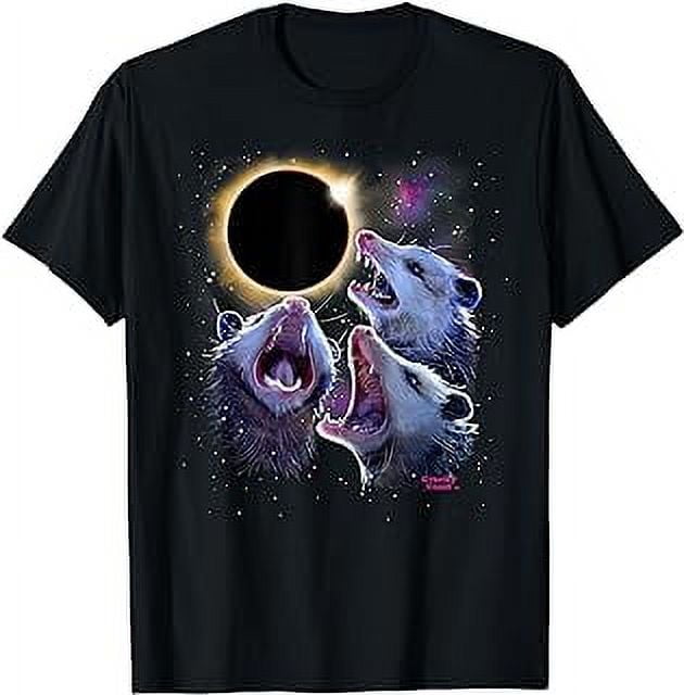 Three Opossums Howling at Total Eclipse 2024 Possum Shirt T-Shirt ...
