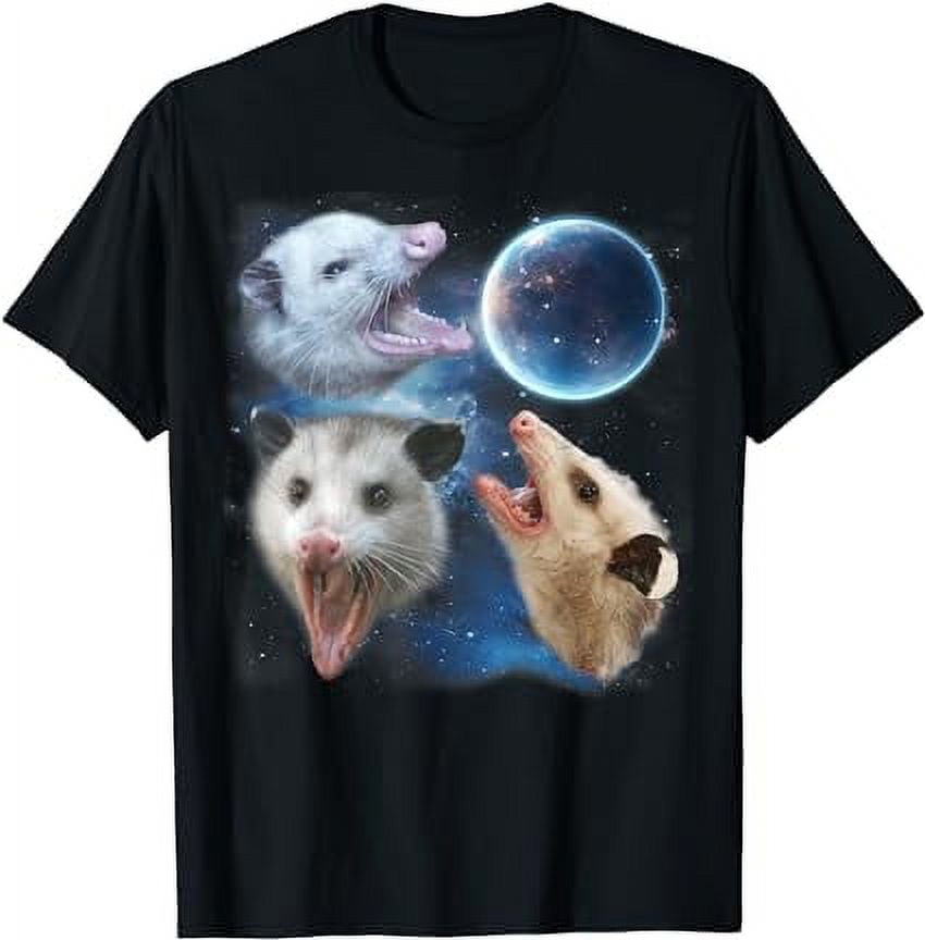Three Opposum Moon 3 Possum Dead Moon Weird Cursed Meme T-Shirt ...