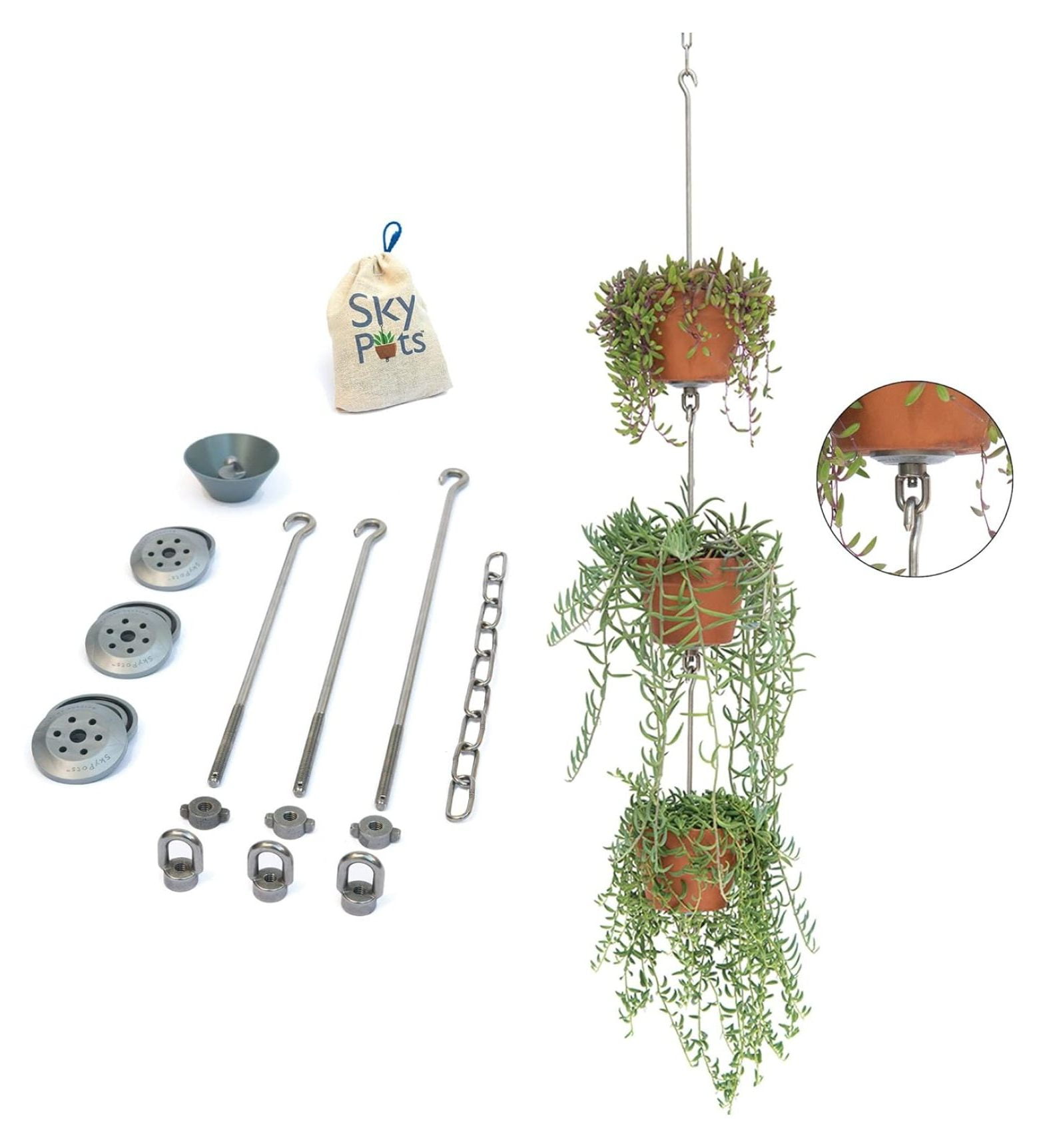 Three Pack, Pot Hanger Kits + Accessories - Hang and Connect Your Clay ...
