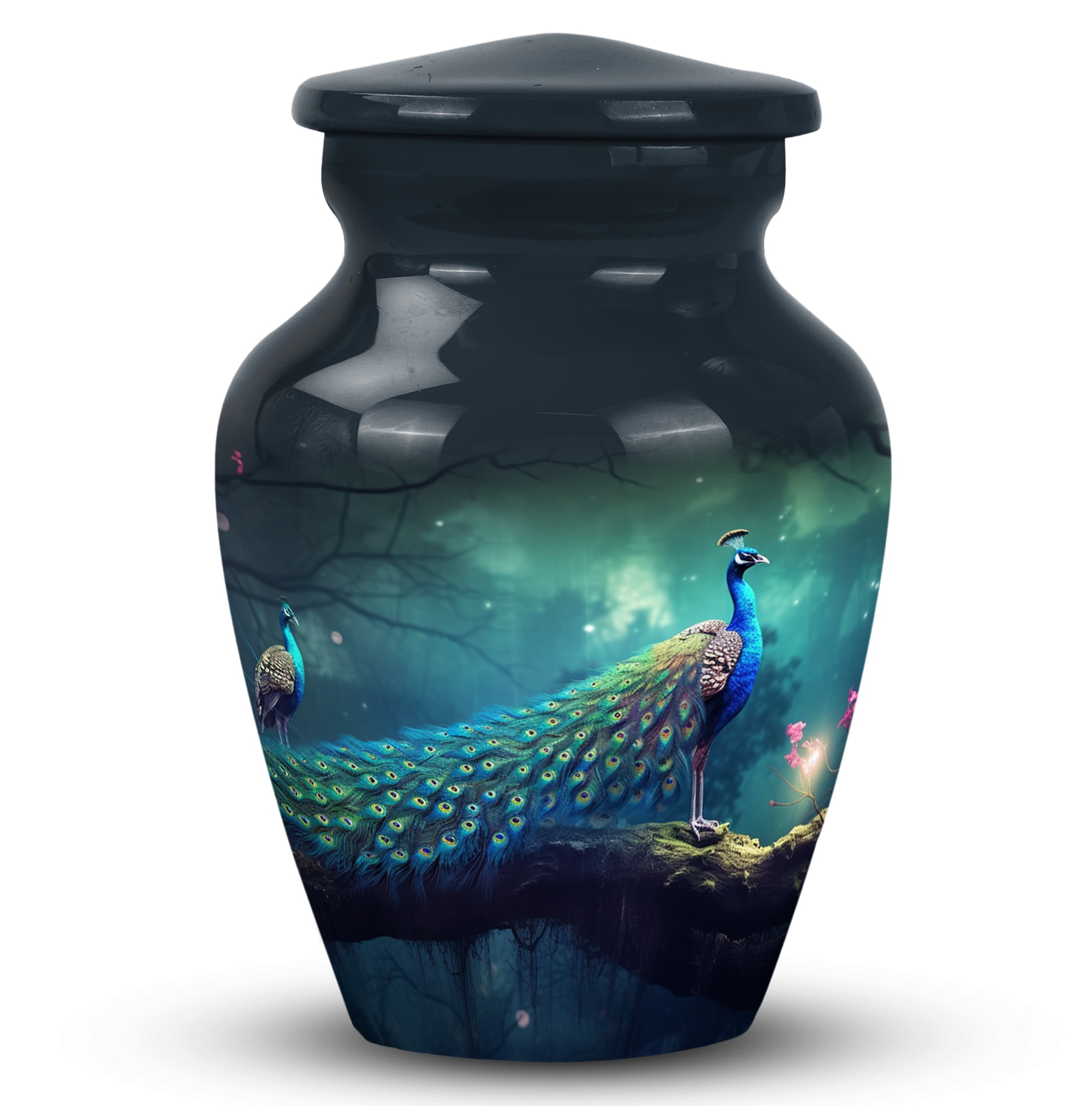 Three Peacock Small Urns For Human Ashes - Cremation Keepsakes Urn For ...