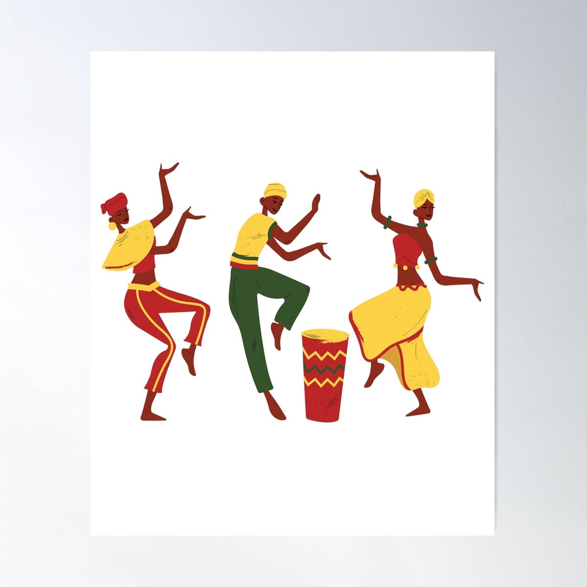 Three People Dancing – Vibrant And Joyful Dance Art Poster Wall Art ...