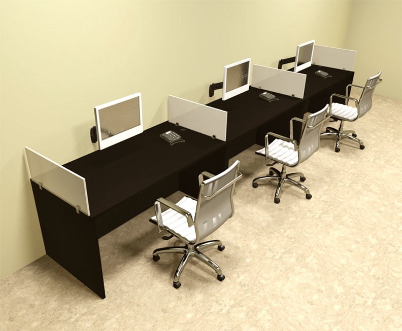 Three Person Divider Modern Office Workstation Desk Set, #OT-SUL-SP8 ...