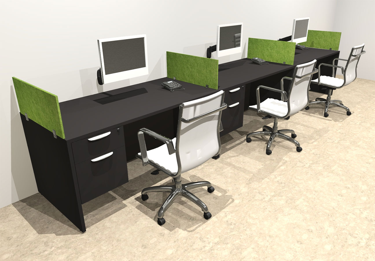 Three Person Modern Accoustic Divider Office Workstation Desk Set, #OT-SUL-SPRA71 - Walmart.com