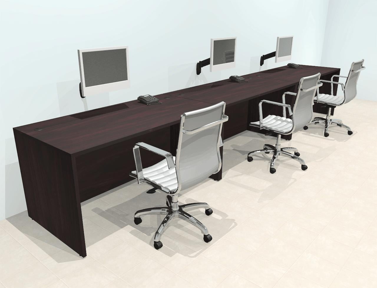 Three Person Modern Office Workstation Desk Set, #OT-SUL-SPN7 - Walmart.com