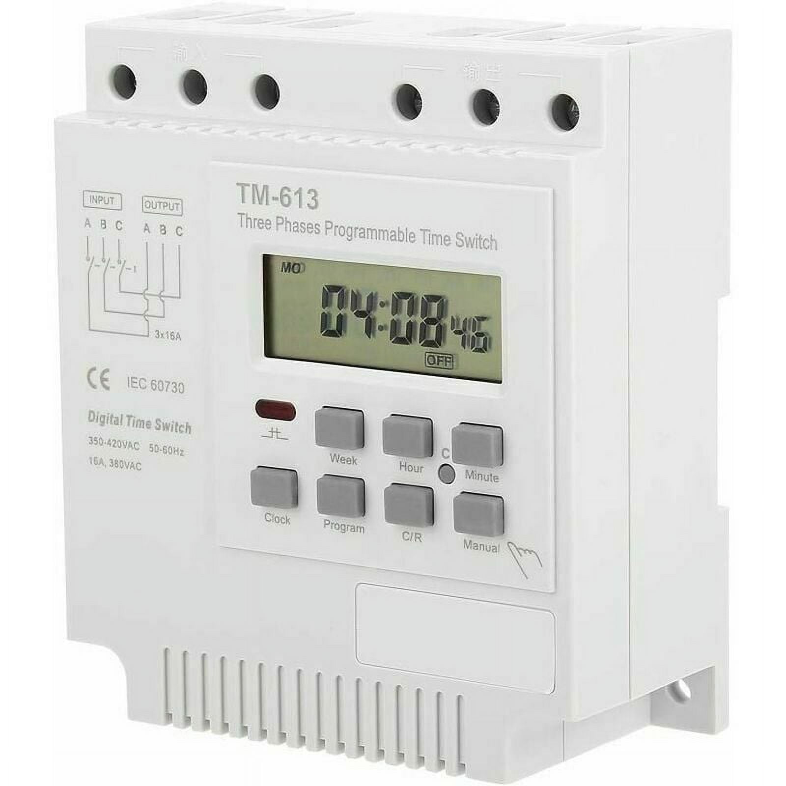 Three Phase 380V Programmable Control Power Timer Switch, TM-613 Weekly ...