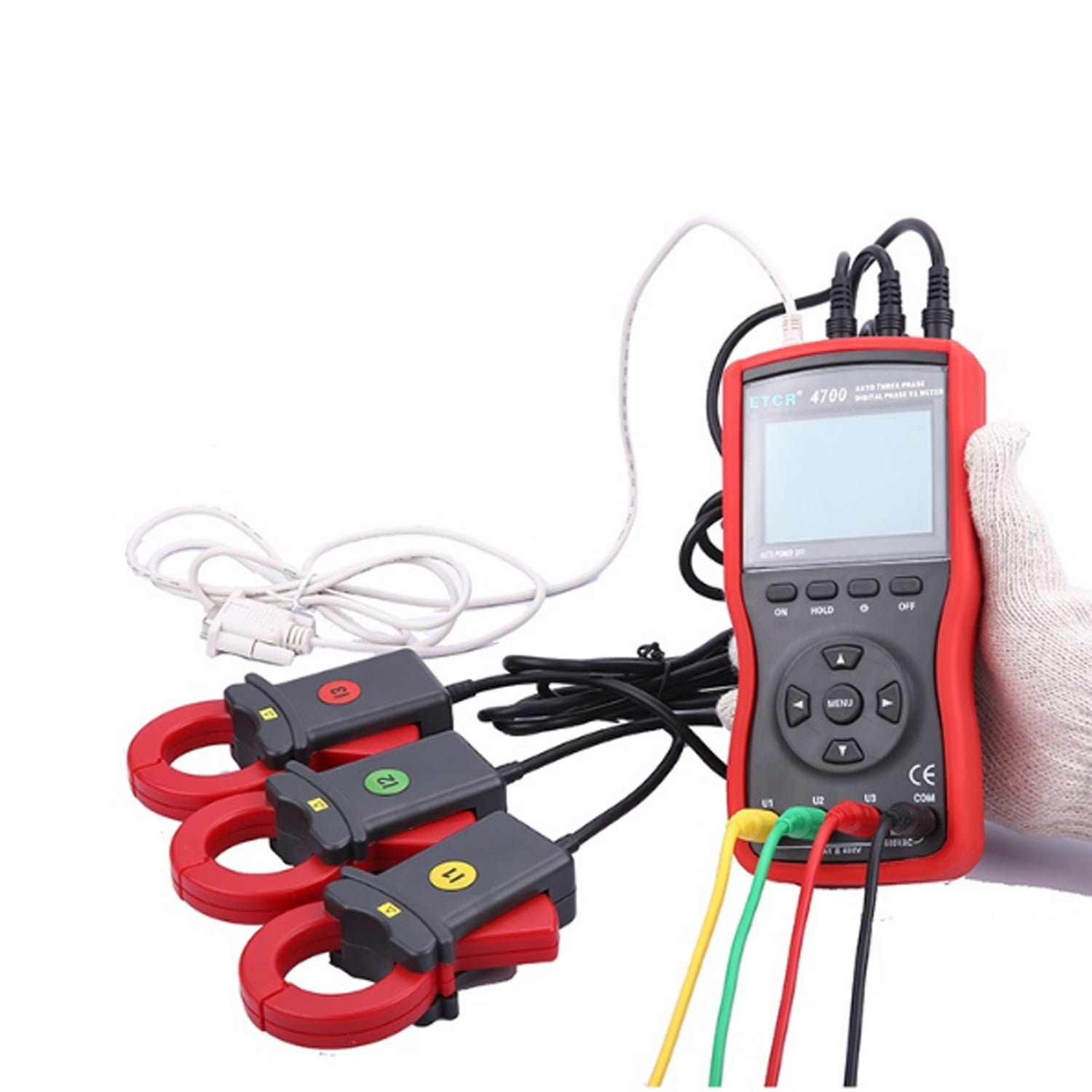 Three Phase Digital Phase Volt-Ampere Clamp Meter Measure AC Voltage ...