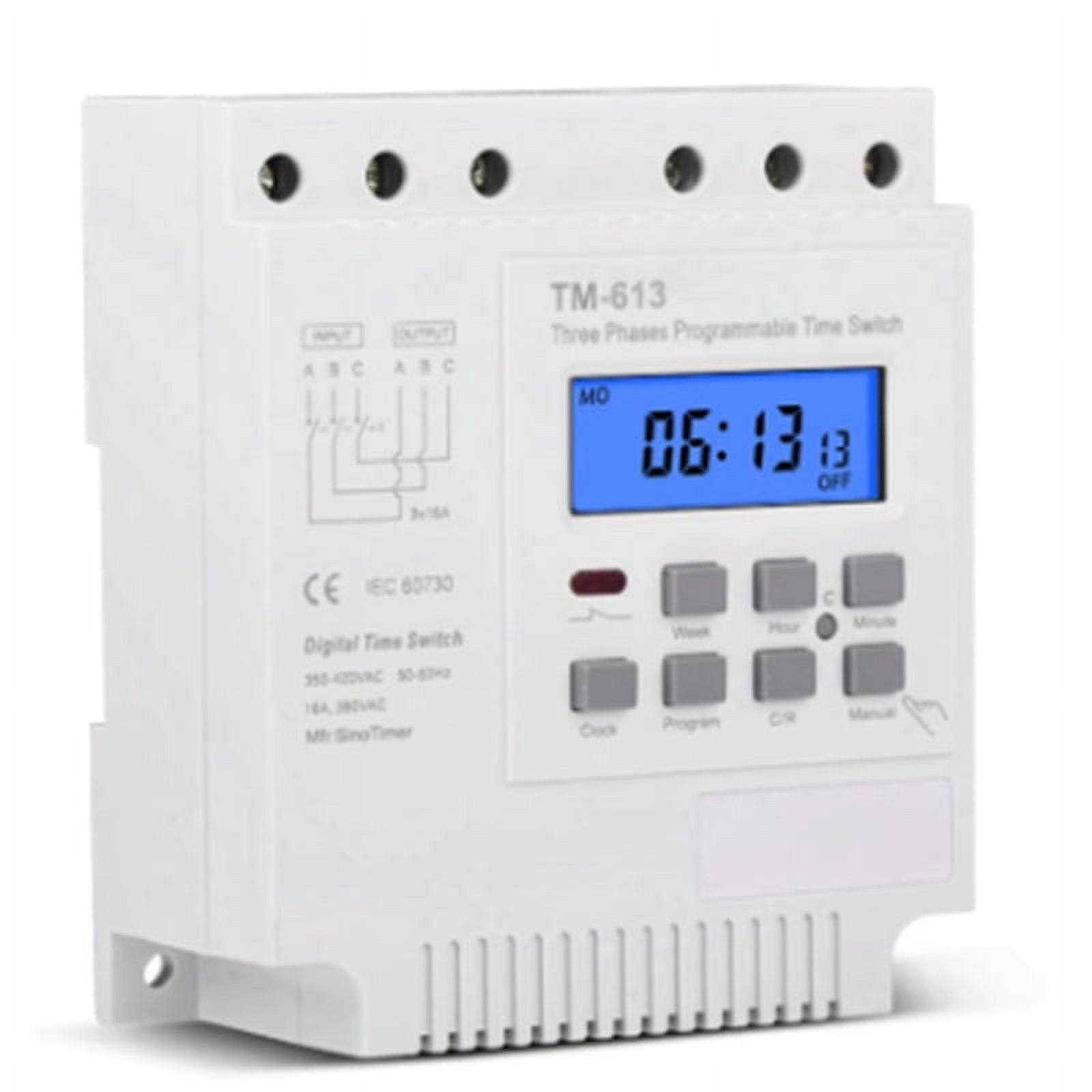 Three Phases 380V 415V TIMER Programmable Switch with Backlight,1 x Three phases Timer Switch ...