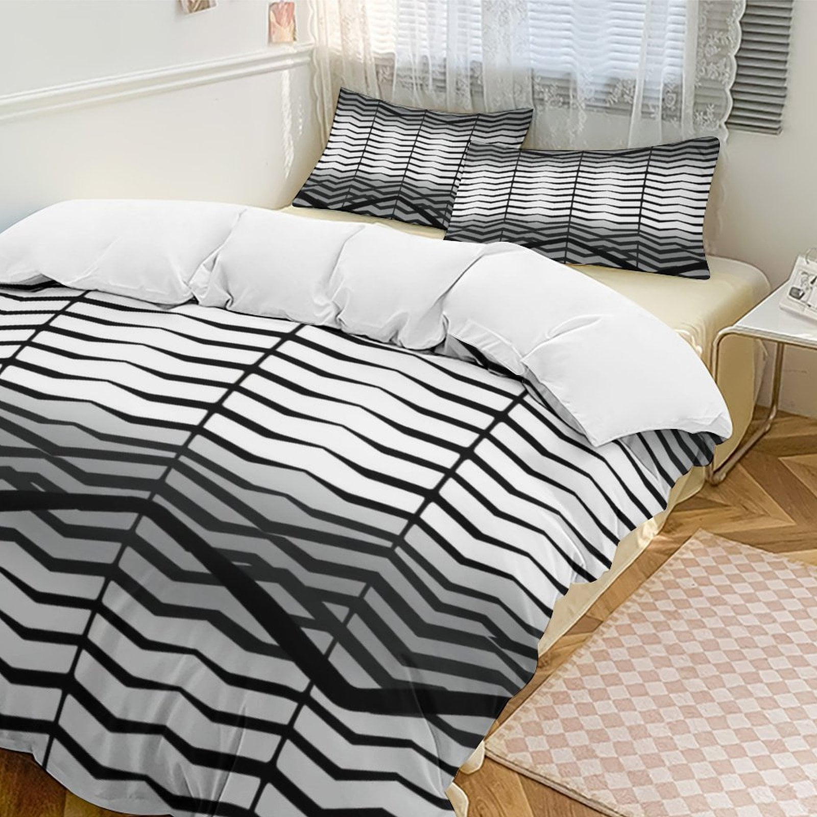 Three Piece Bedding Set Repeatable Geometric Mesh Texture. A Seamless ...