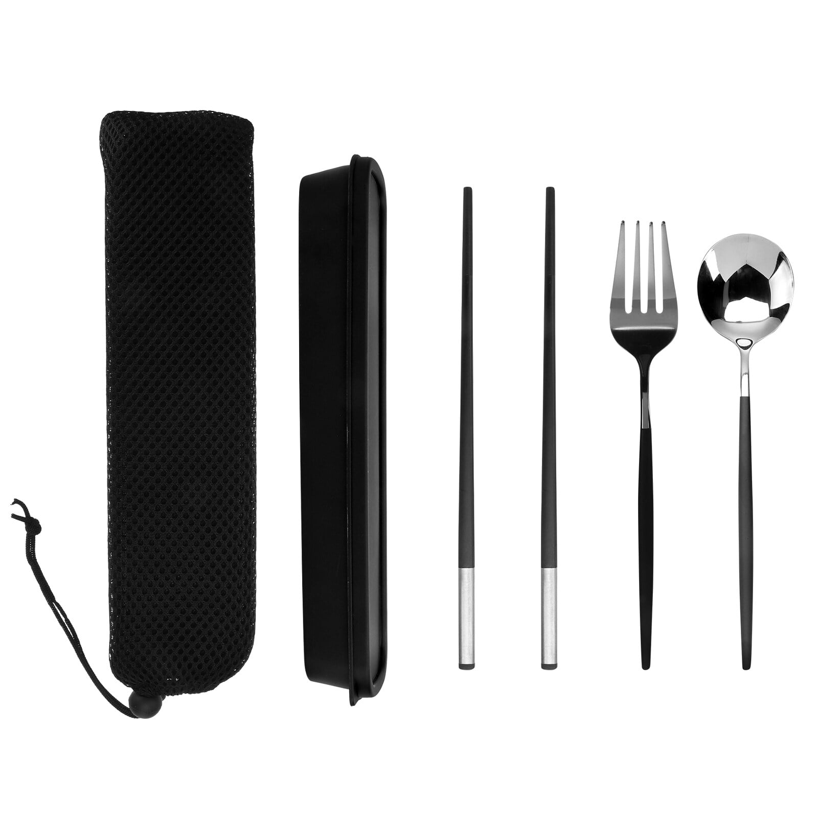 Three Piece Dinner Set Portable Utensil Chinese Chopsticks Flatware ...