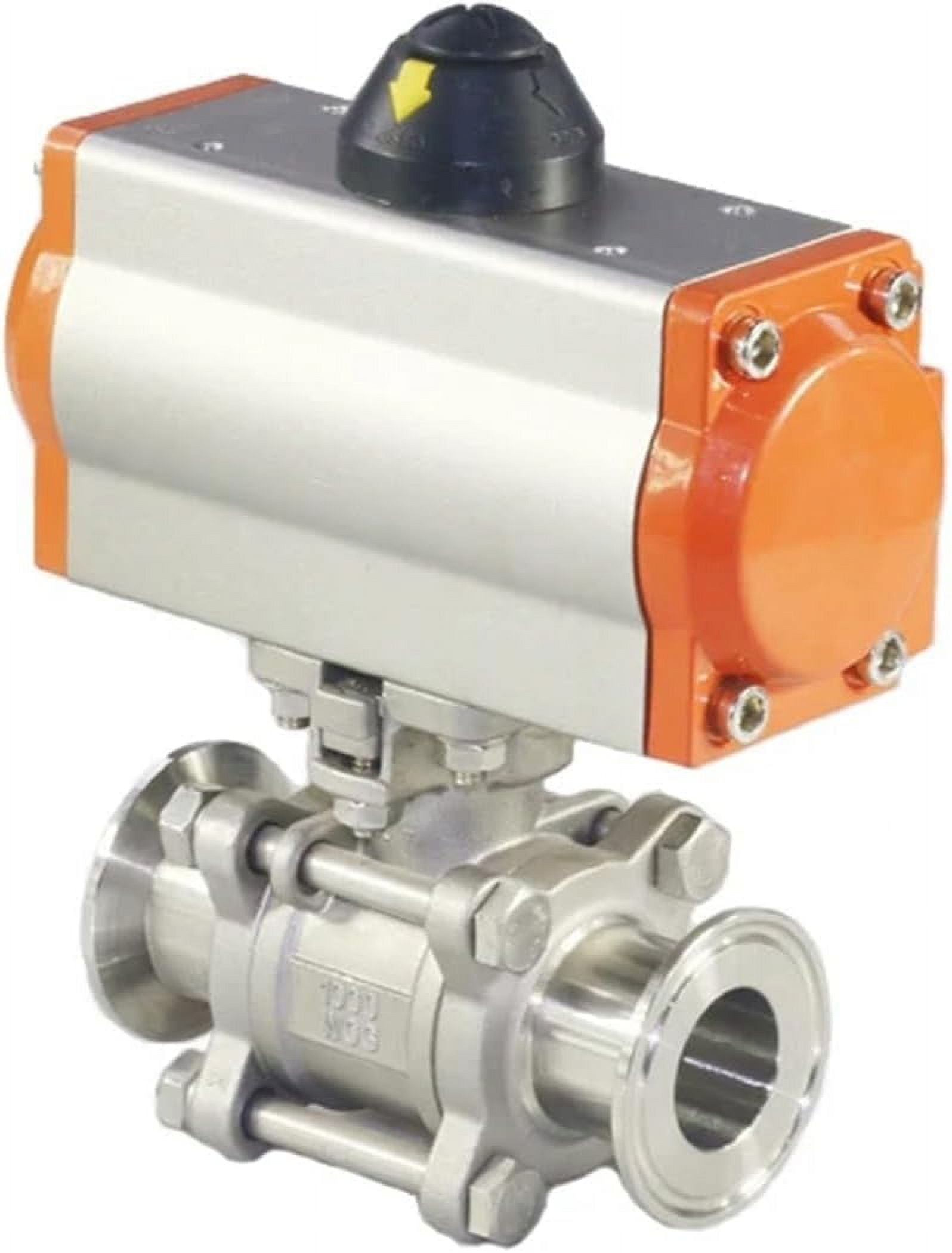 Three Piece High Platform Pneumatic Quick Load Ball Valve Stainless Steel Q611F-16P Clamp Ball ...