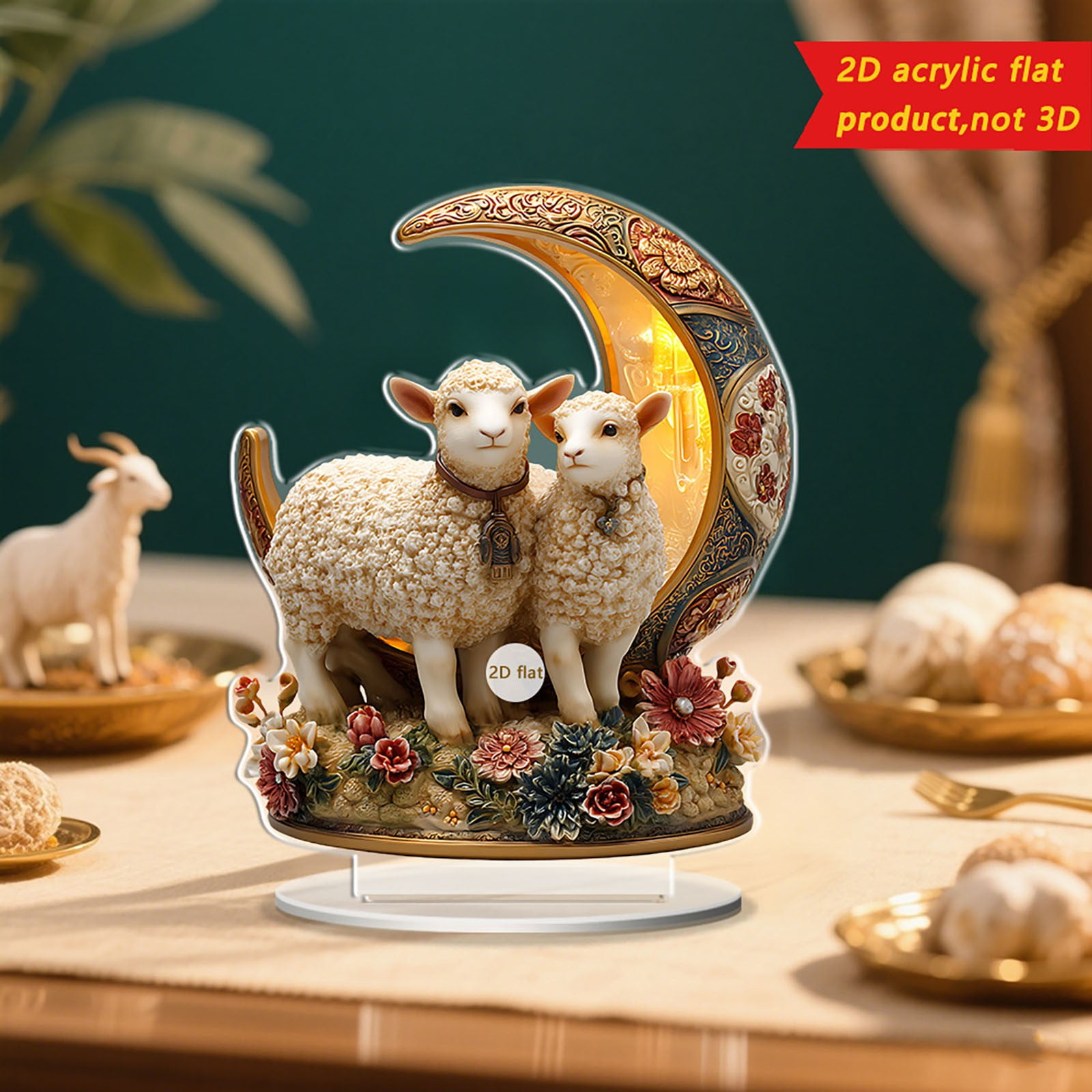 Three Piece Set Of Lamb Series Ornaments 2D Flat Decorations Living ...