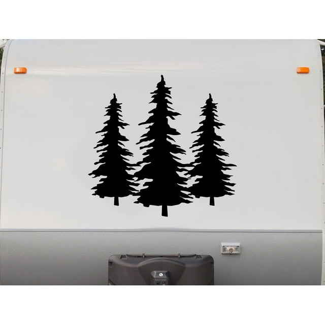 Three Pine Trees RV Camper Decal Scene Trailer Stickers - Walmart.com