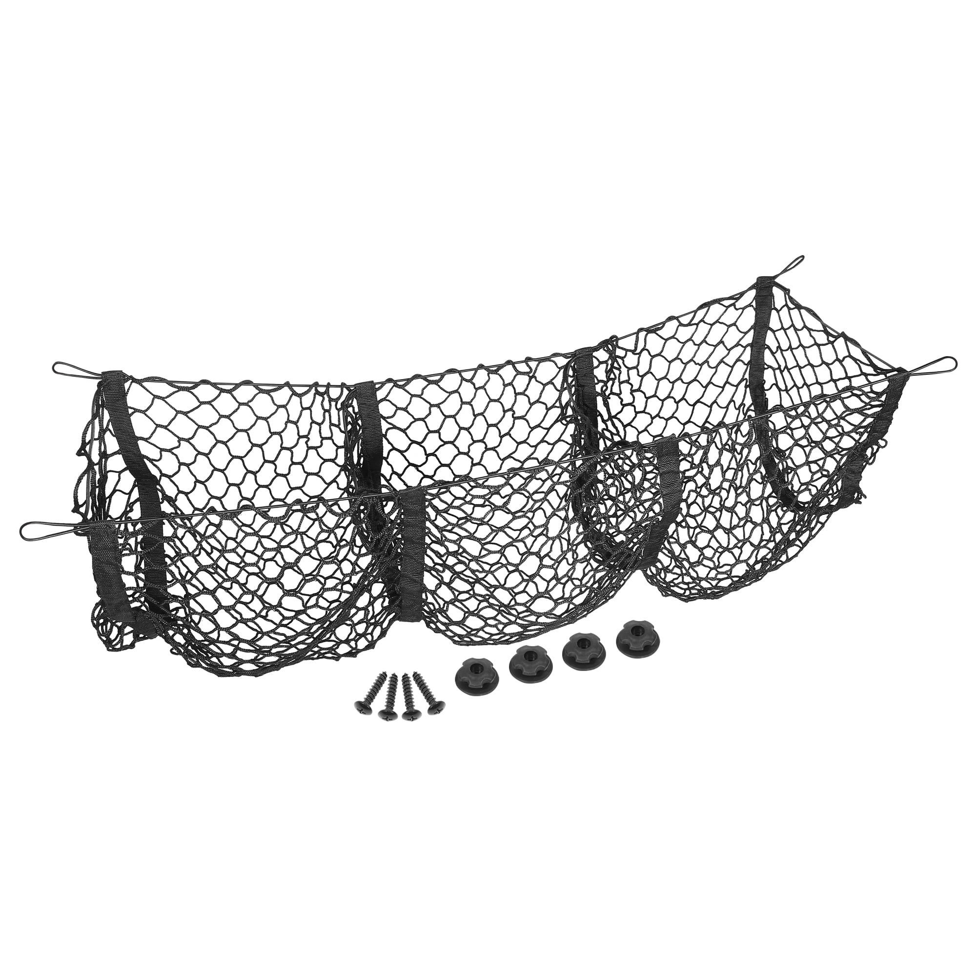 Three Pocket Trunk Cargo Organizer Storage Net 3 Pocket Black Mesh ...