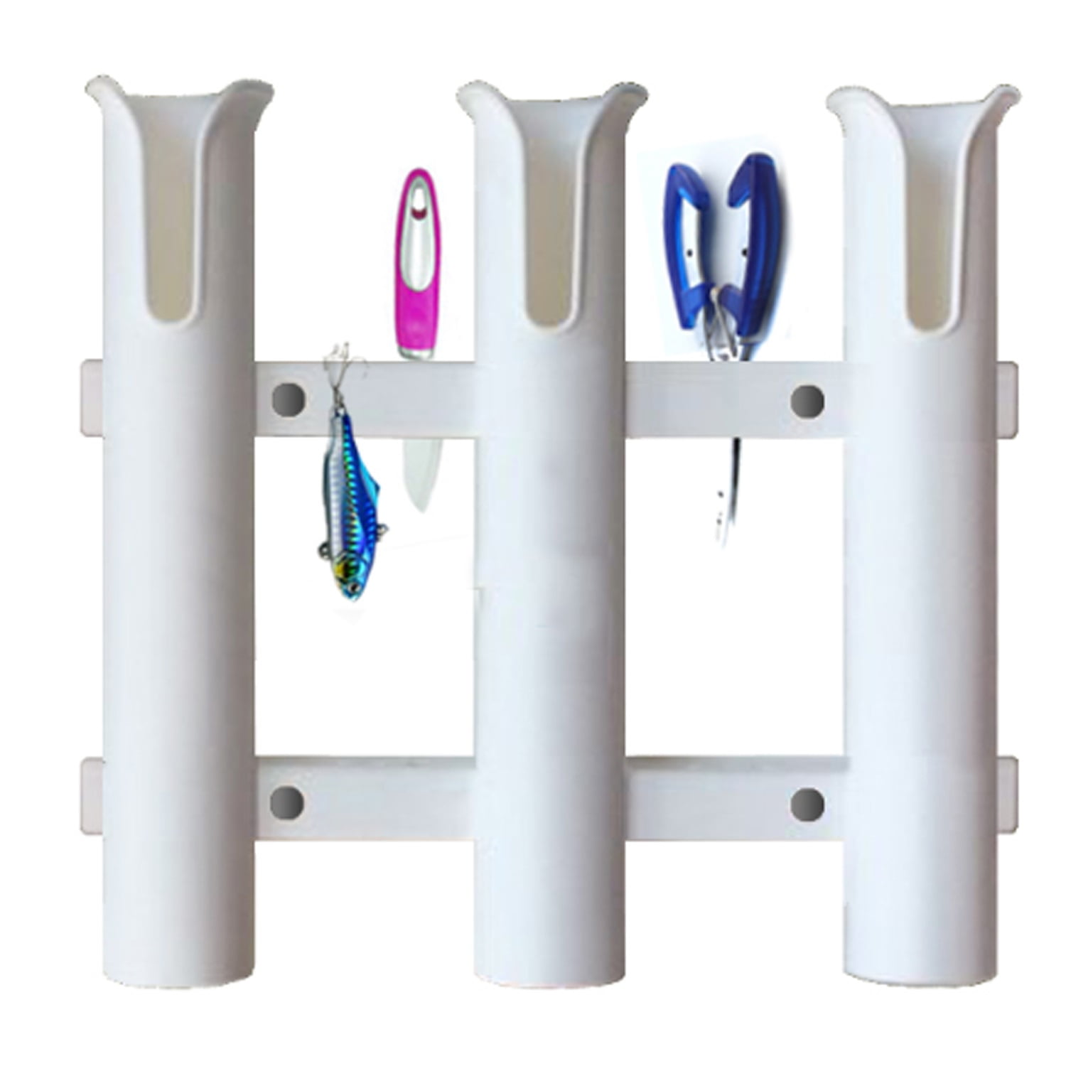 Three Pole Side-Mount Rod Holder, White For Tournament Fishing, Rod ...