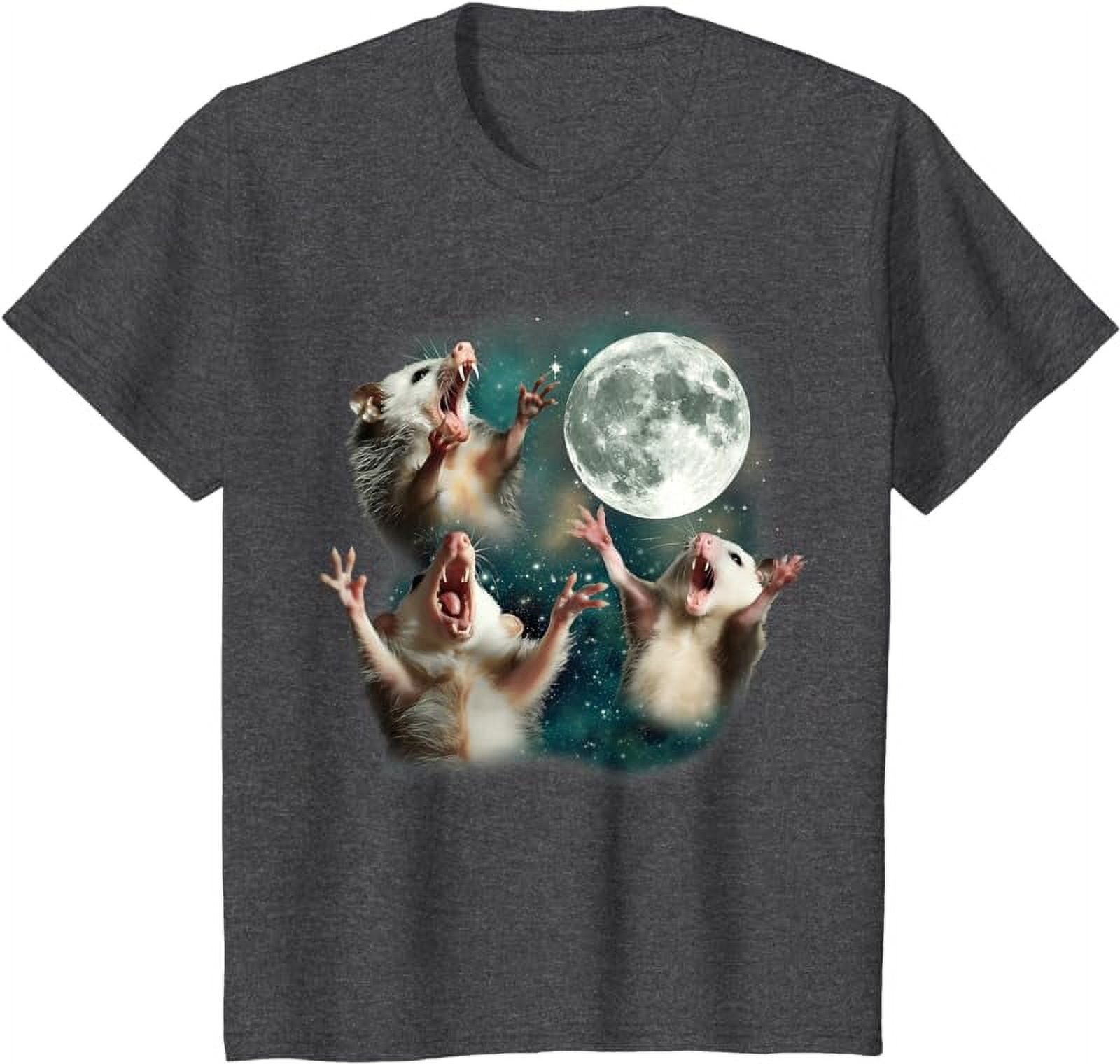 Three Possum Moon | 3 Opossum Funny Weird Cursed Meme T-Shirt - Walmart.com