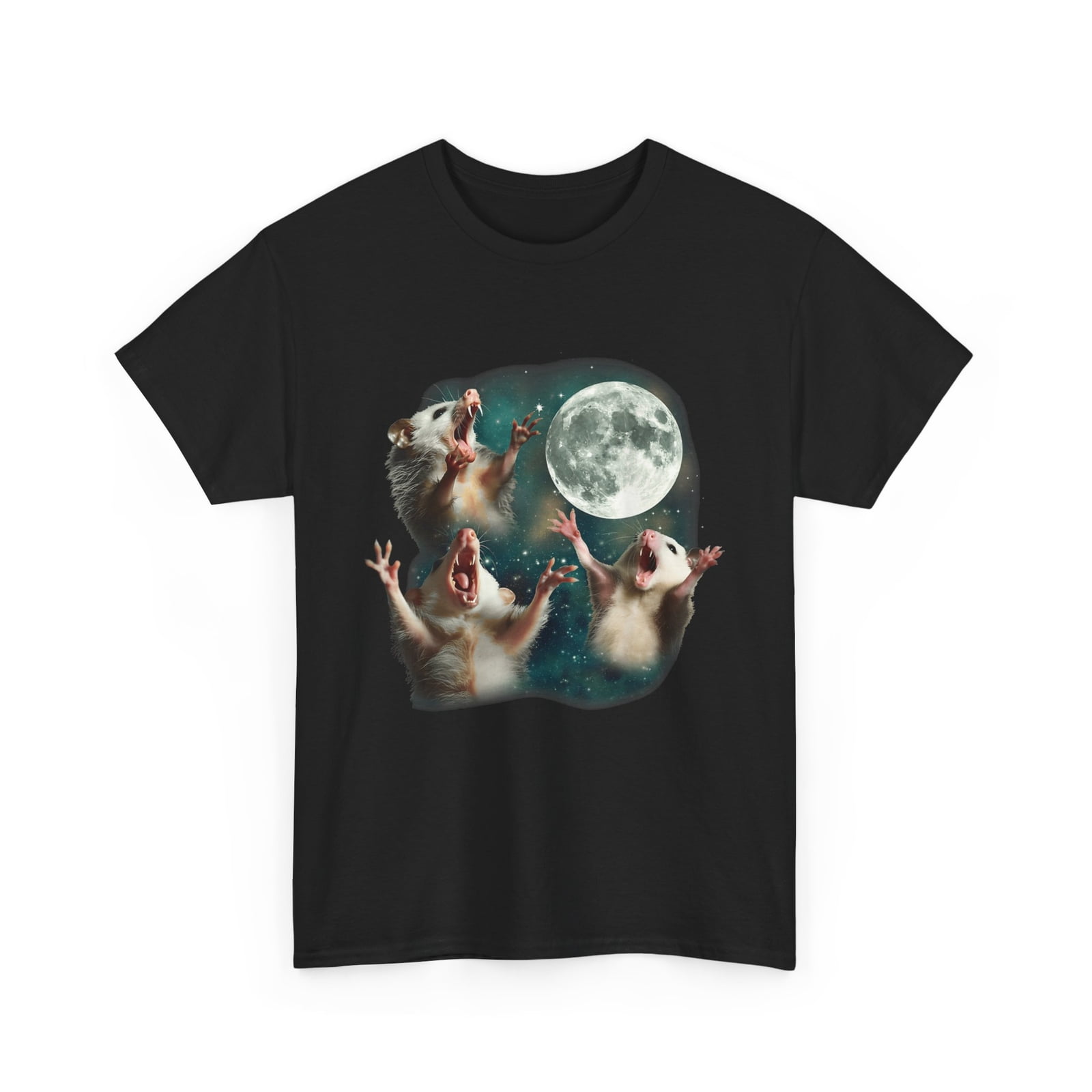 Three Possum Moon Shirt, 3 Opossum Funny Weird Cursed Meme T-Shirt ...