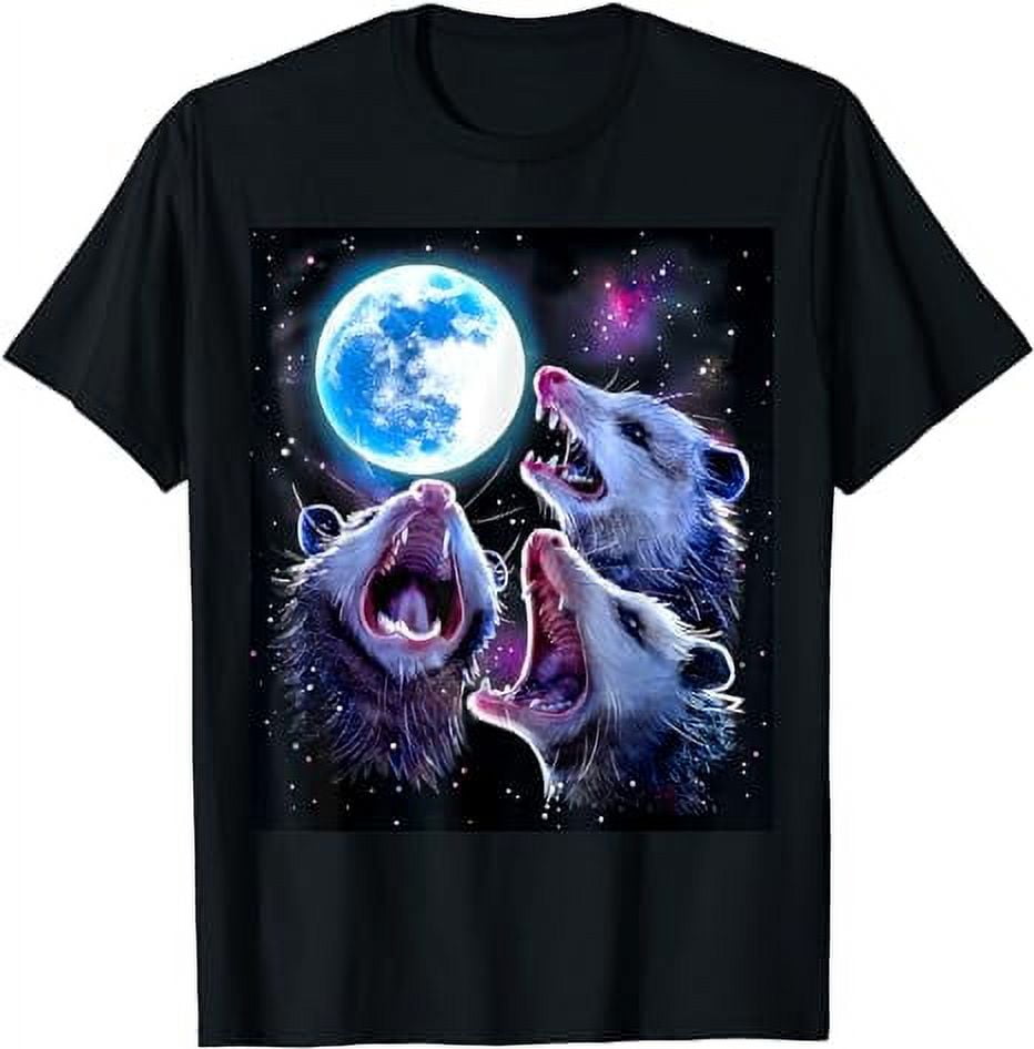 Three Possums Howling at Moon T-Shirt - Walmart.com