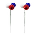 Set of 2 Floral Branches 7.7in – Patriotic Ball Stems, 4th of July ...
