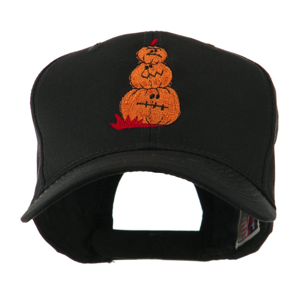 Three Pumpkins with Funny Smile Embroidered Cap - Black OSFM - Walmart.com