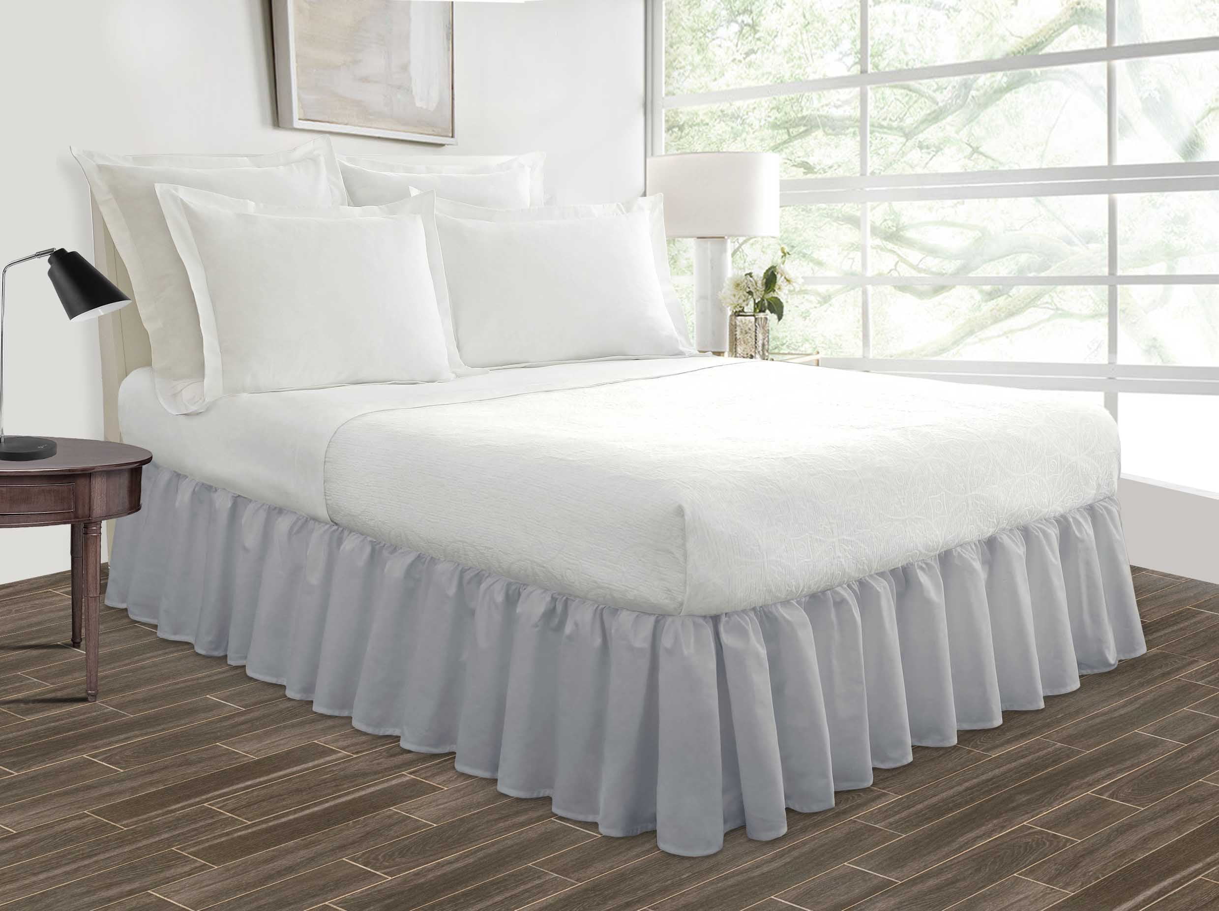 Three Quarter Size Tailored Drop Ruffled Solid Bed Skirt with ...