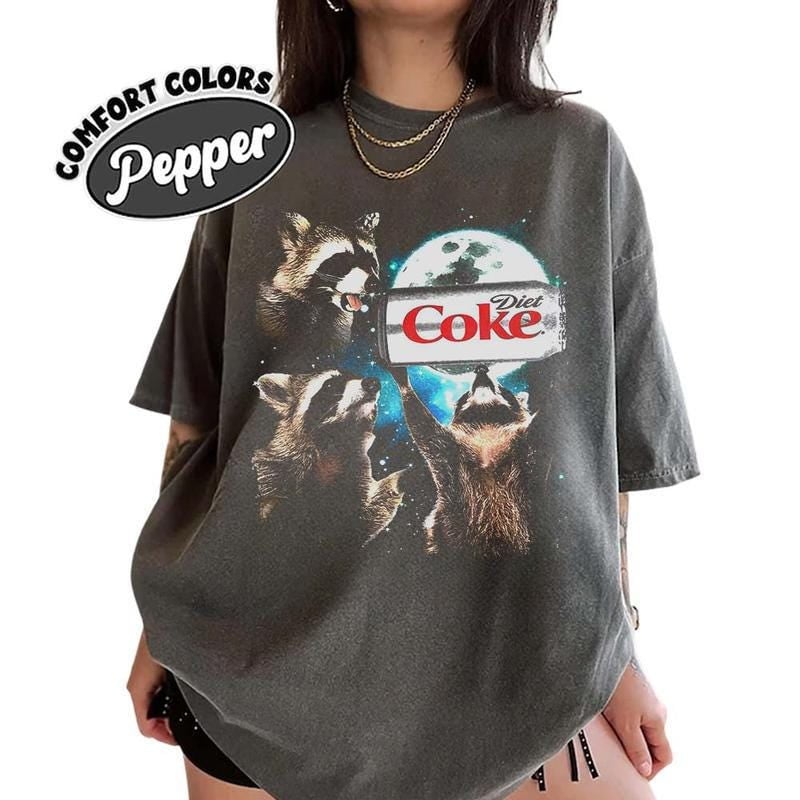 Three Raccoons Diet Coke Vintage T-shirts, Funny Meme Genz Dank ...
