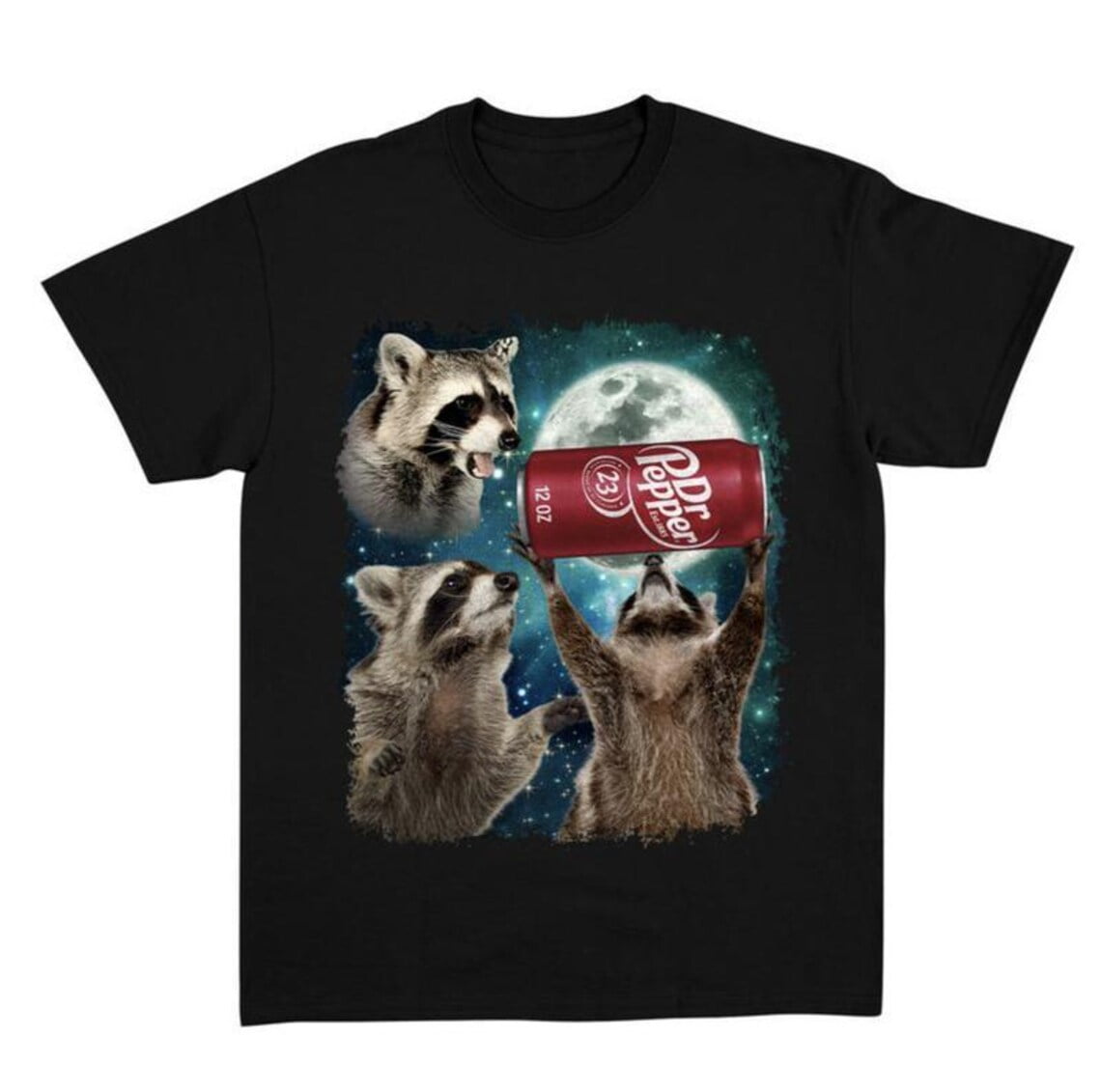 Three Raccoons Dr Pepper Graphic Unisex T-shirts, Funny Meme Genz Dank ...