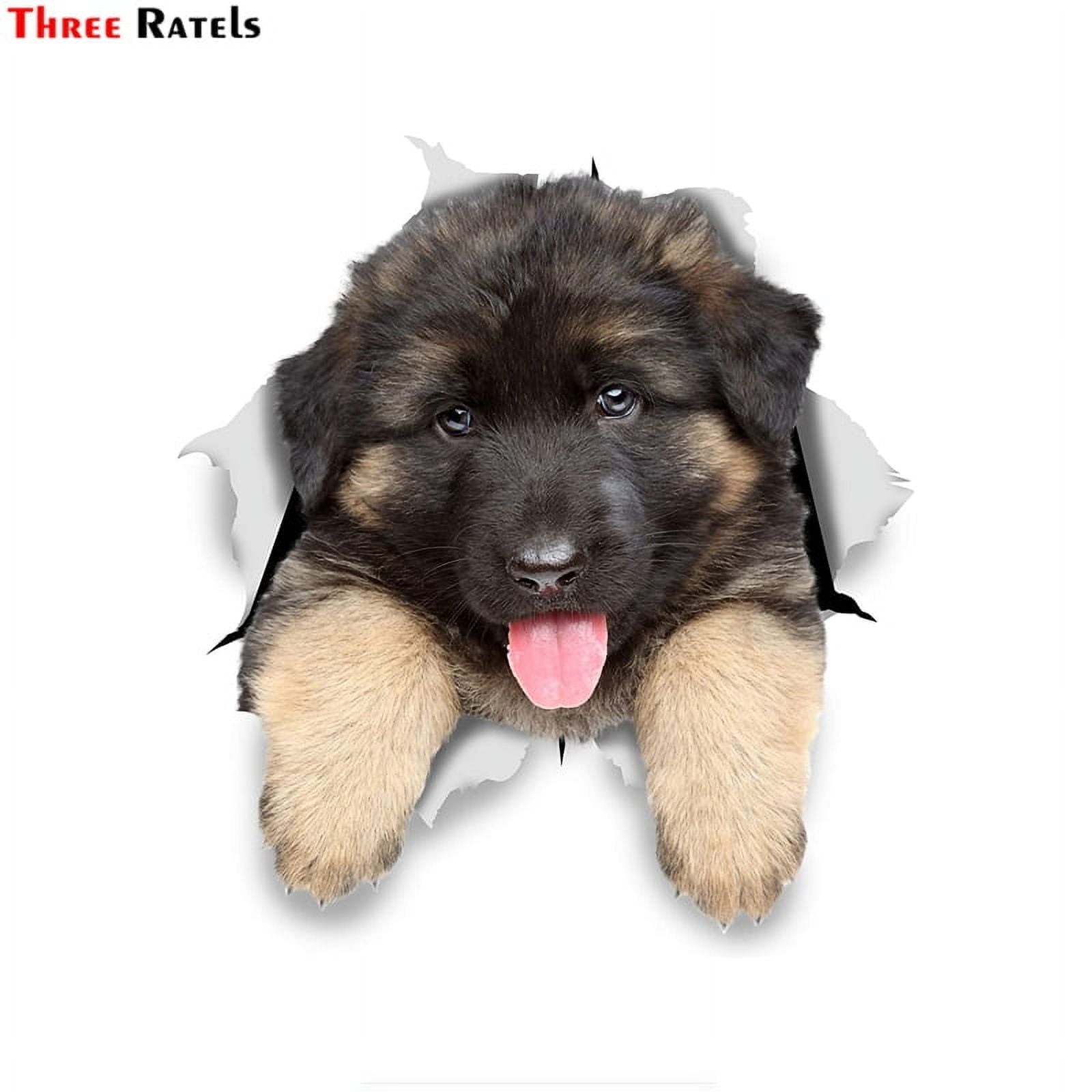 Three Ratels FTC-1086 3D Dog Stickers German Shepherd Puppy For Wall ...