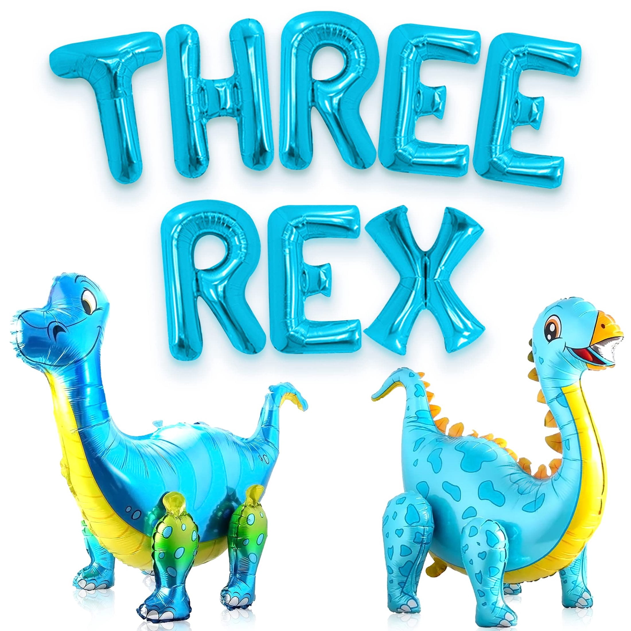 Three Rex Gigantic Dino Balloons - 35 Inch Birthday Party Decorations ...