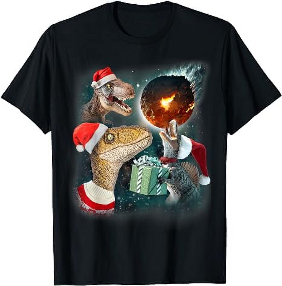 Three Rex Moon | 3 Dinos Howling Weird Cursed Christmas Meme T-Shirt ...