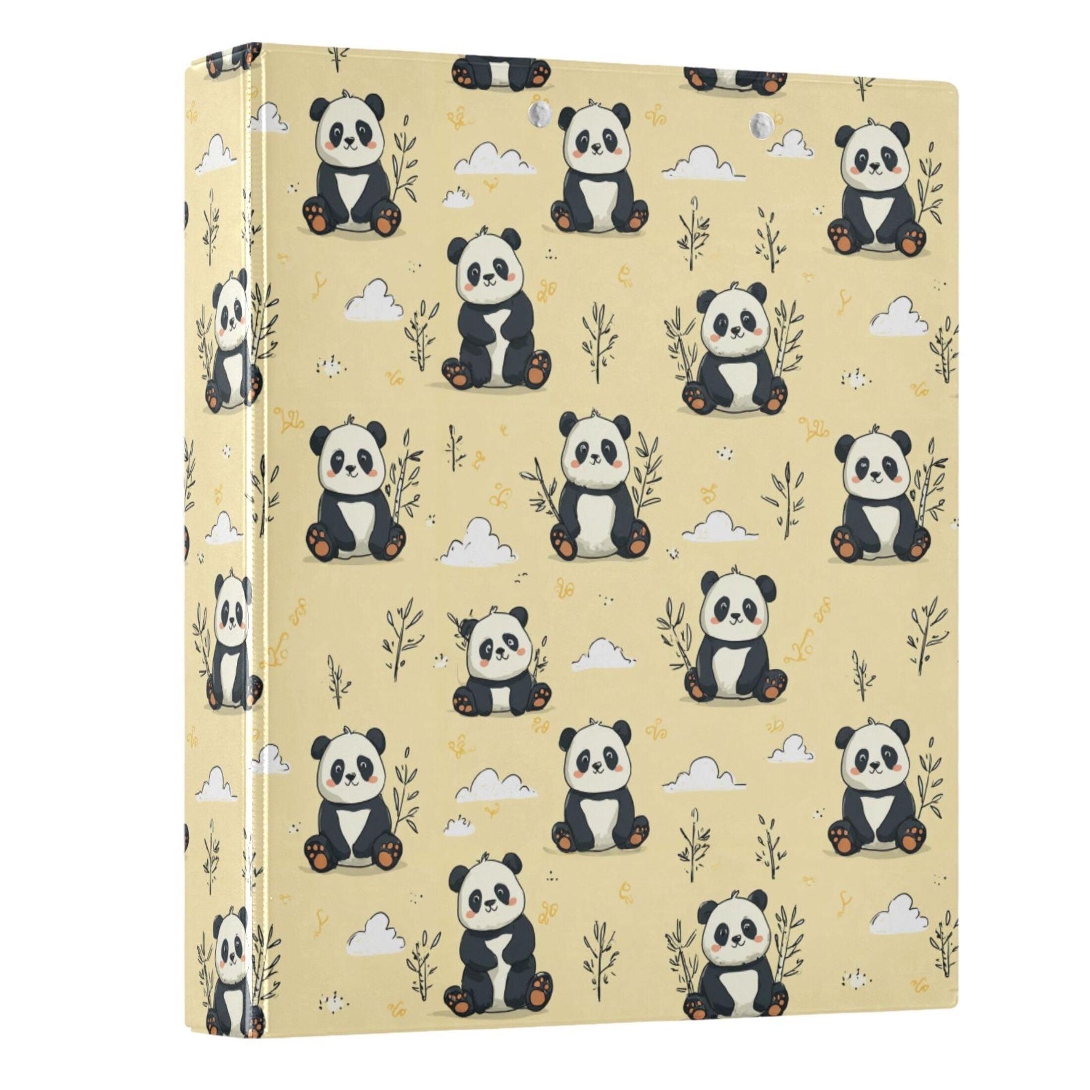 Three Ring Binder Bamboo and Pandas 1.5 Inch Round Binder D-Rings for ...