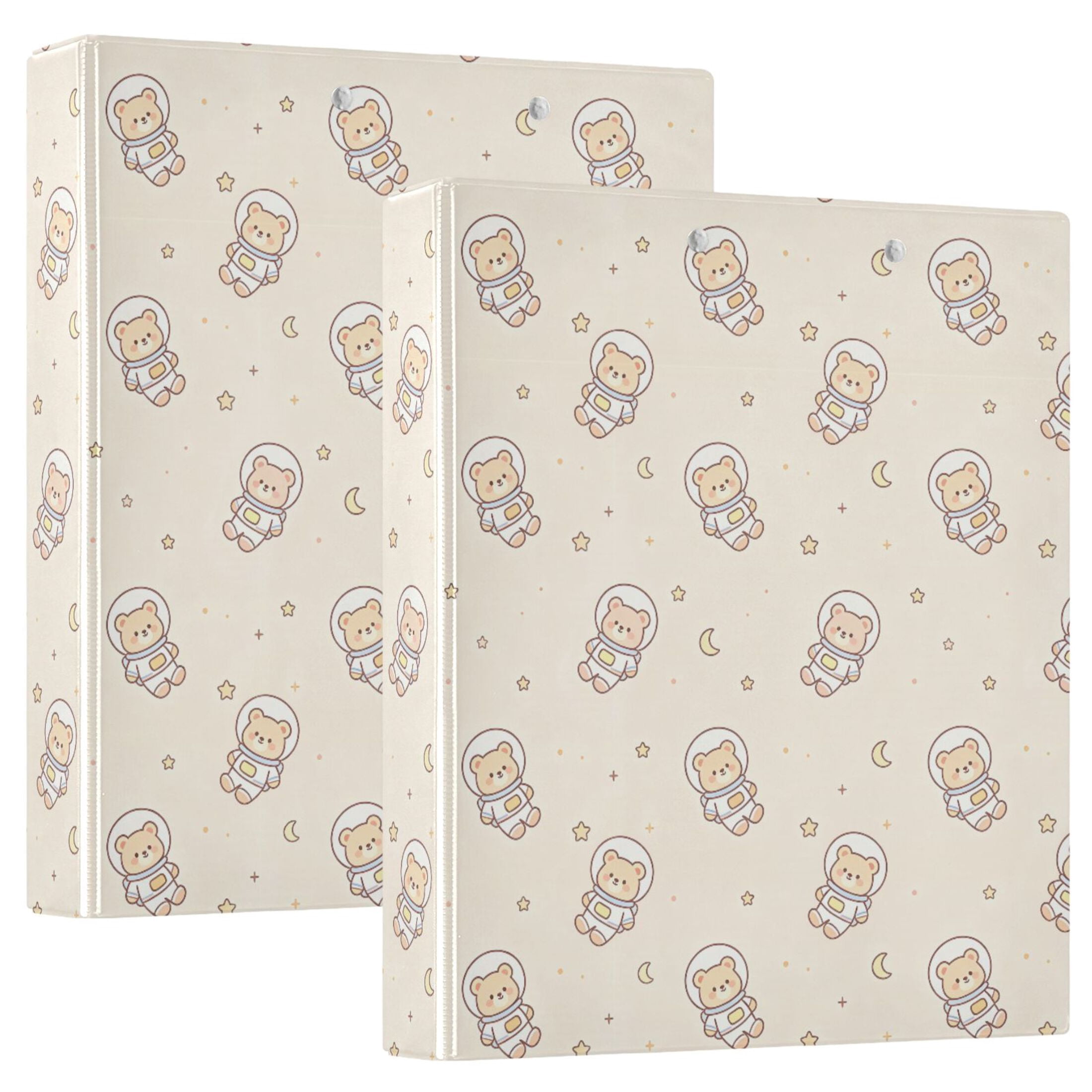 Three Ring Binder Bear Cute 1.5 Inch Round Binder D-Rings for Office ...